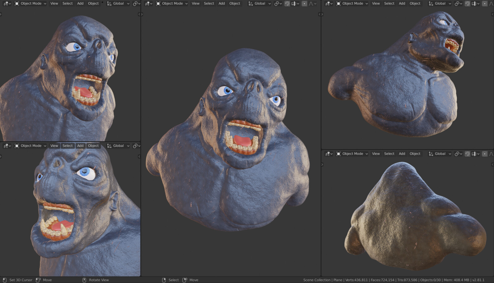 Ryan King - Cave Troll (Blender Sculpting Timelaps)