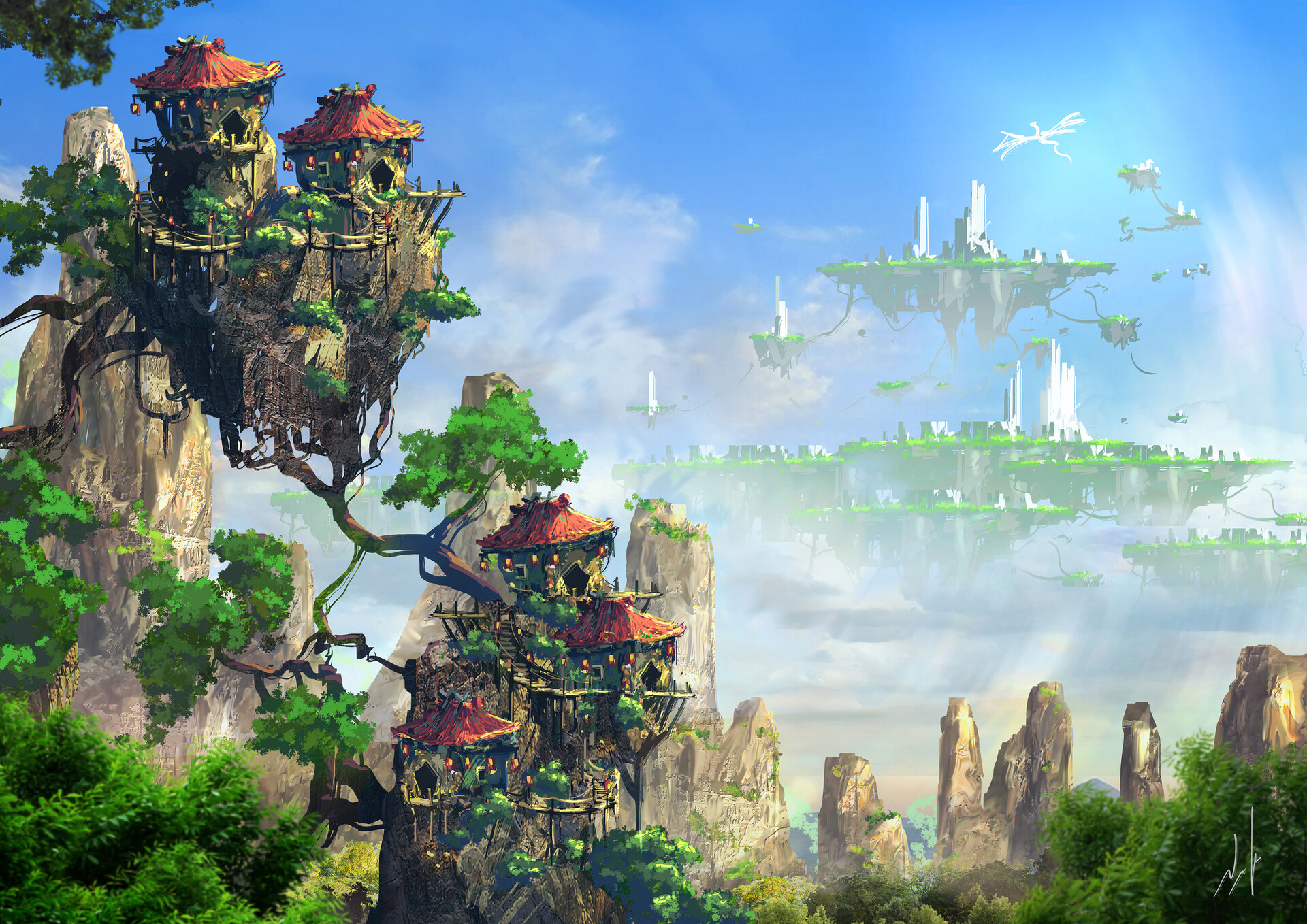 ArtStation - Hanging Village