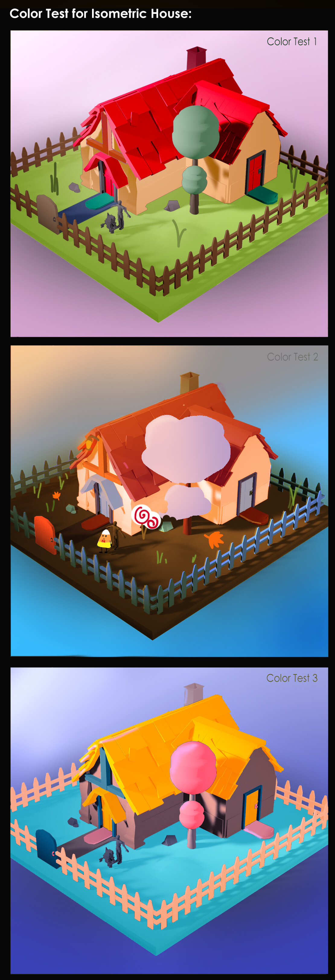 ArtStation - 3D Isometric House Painting