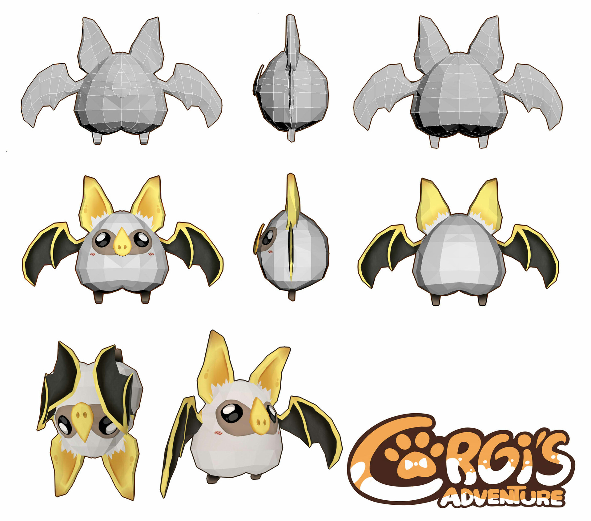 ArtStation - Honduran white bat- Corgi's adventure