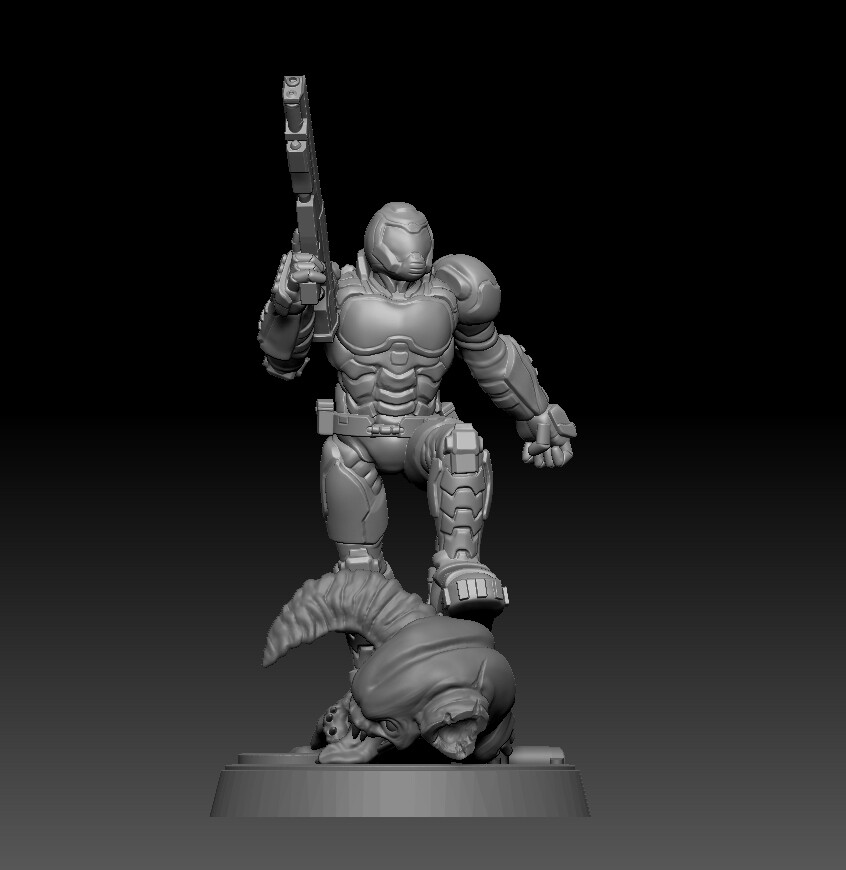 Sardar Abdul Rehman Khan - Doom Guy 3d sculpt and Miniature
