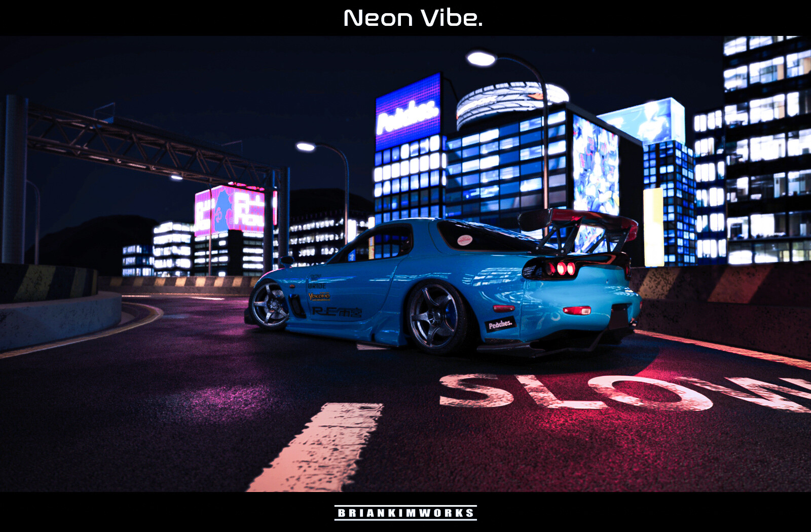 ArtStation - Mazda FD3S RX-7 Neon Vibe Concept