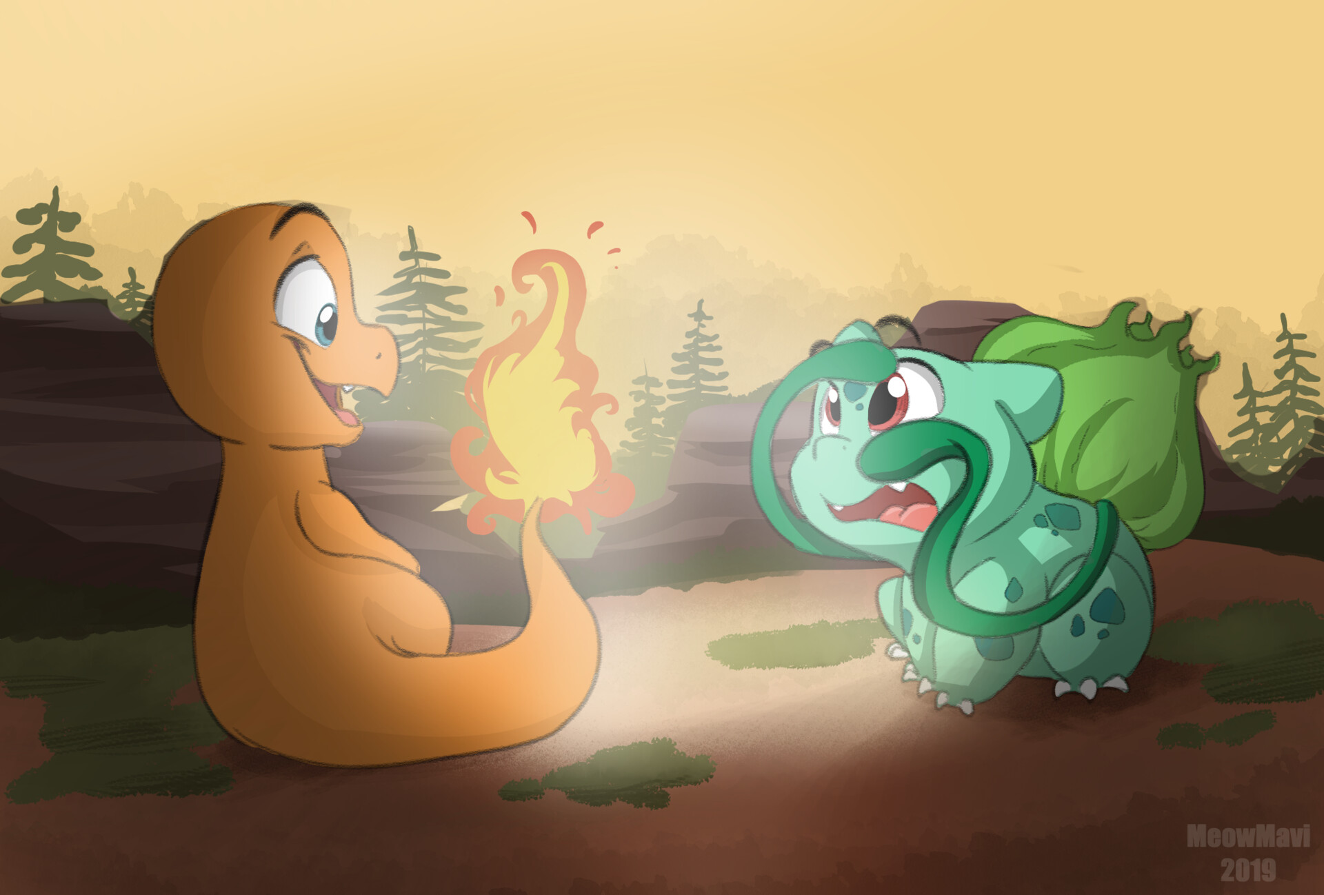 ArtStation - Charmander & Bulbasaur