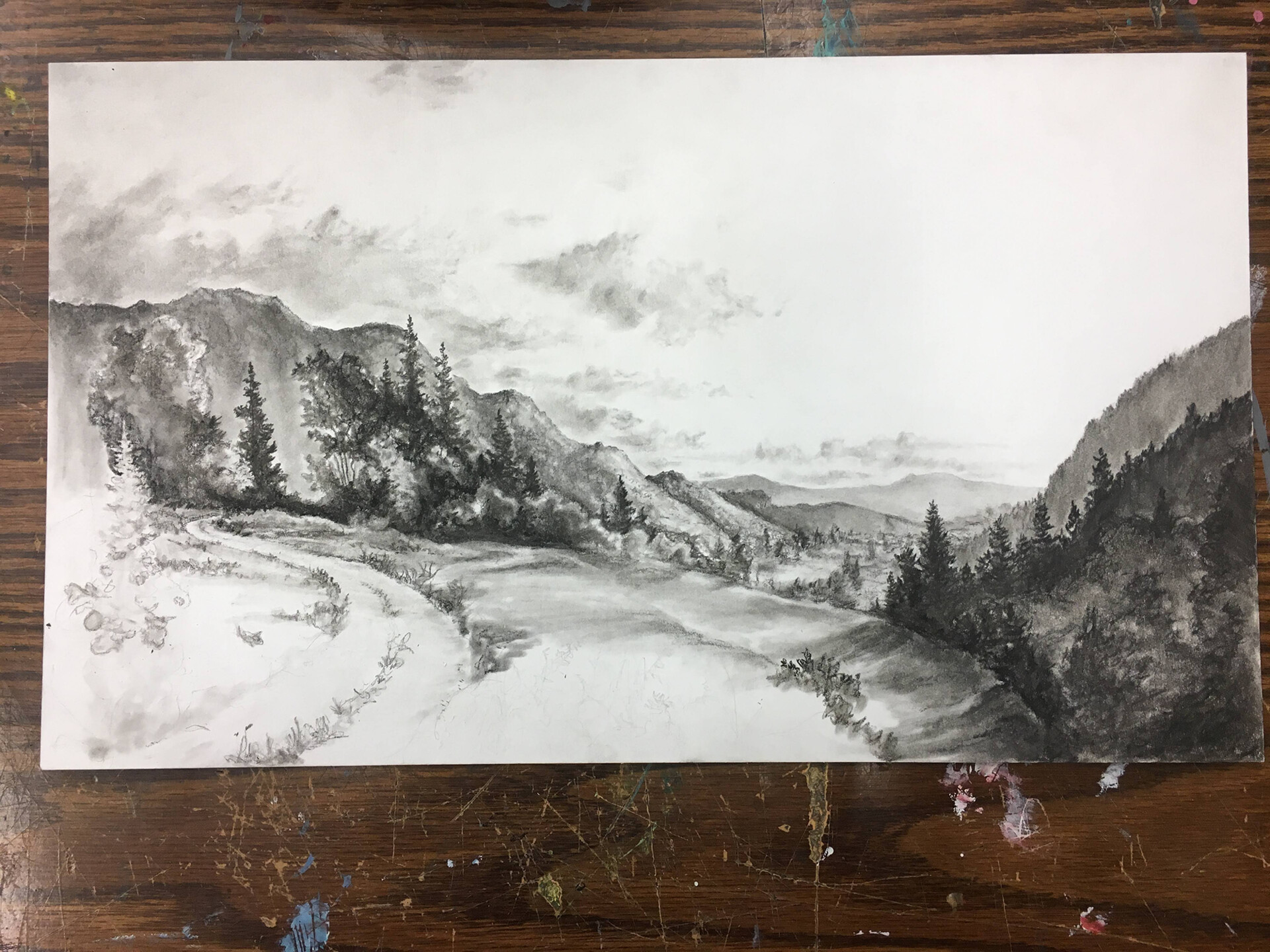 ArtStation - charcoal landscape