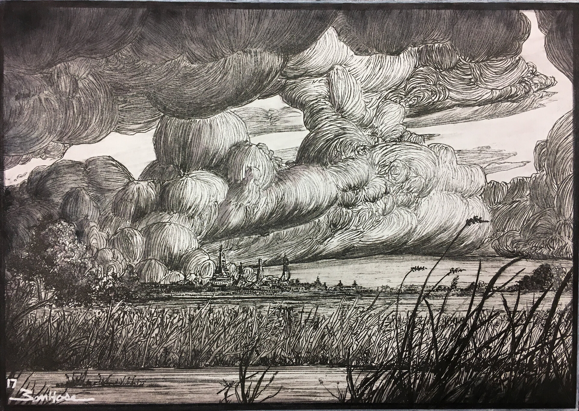 ArtStation - Printmaking Style landscape
