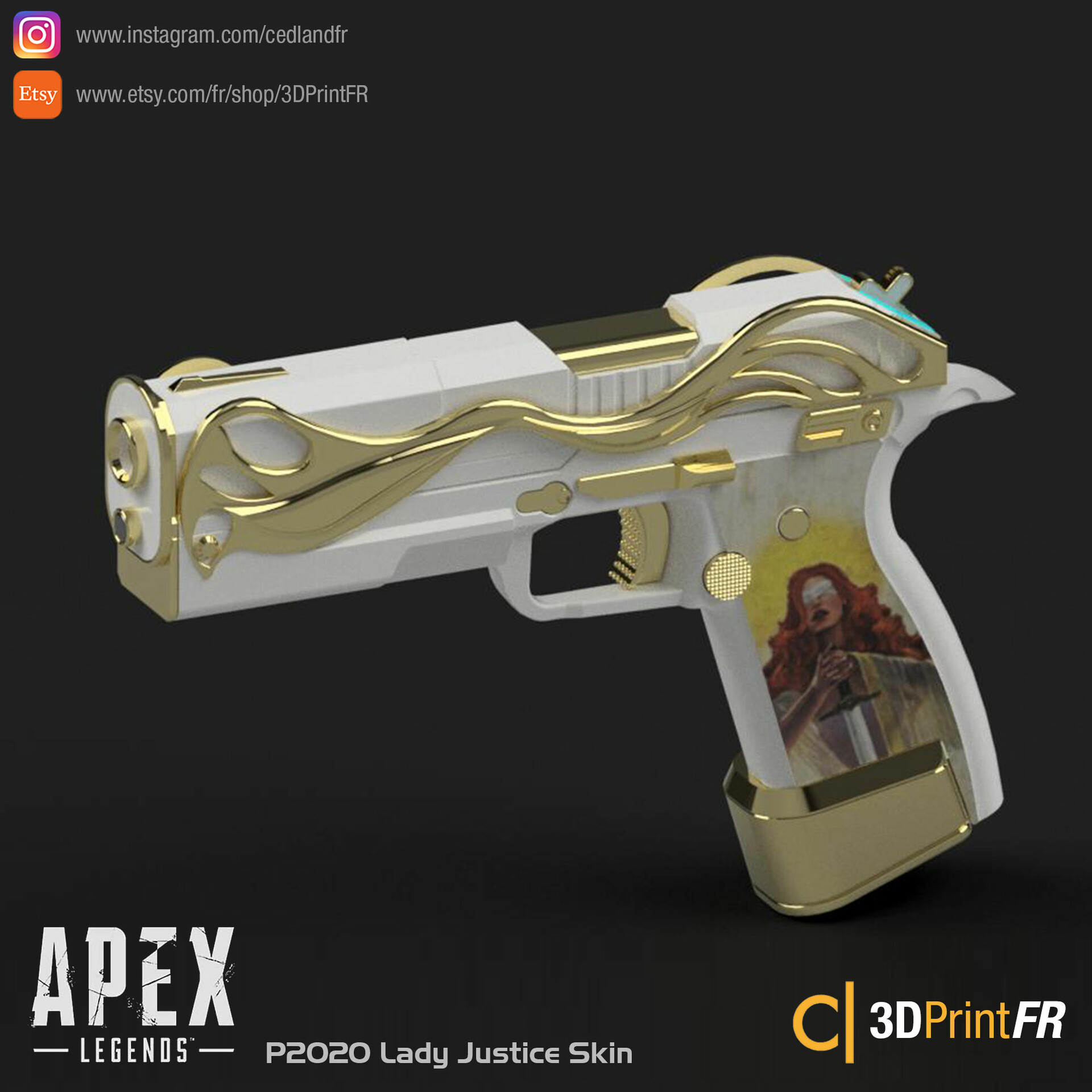 ArtStation - Apex Legends P2020 Lady Justice Skin Fanart for Cosplay Props.