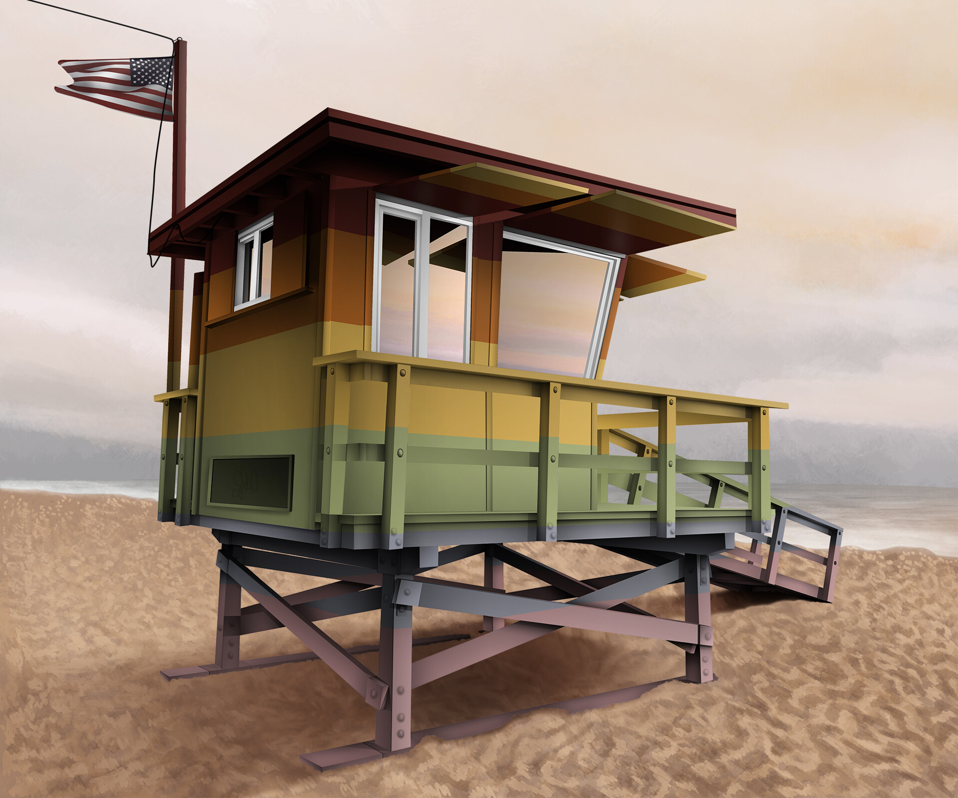 ArtStation - Lifeguard Tower