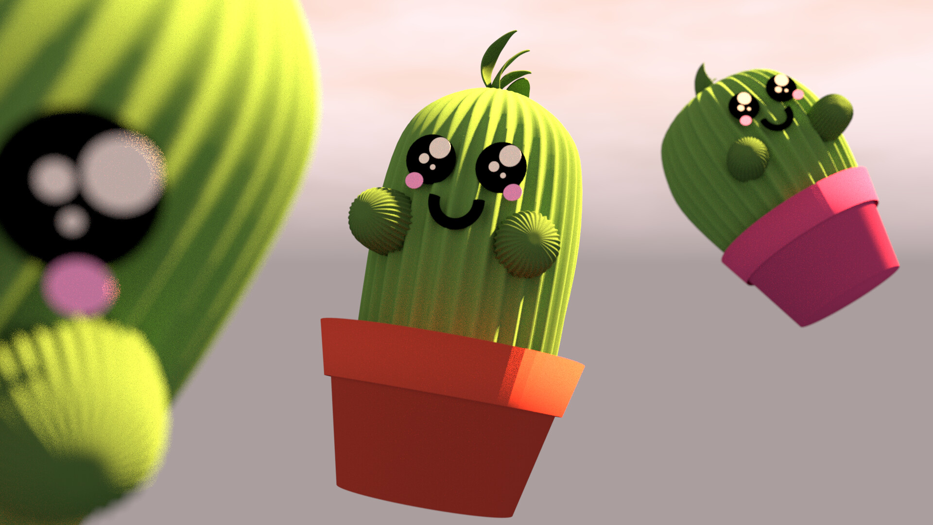 ArtStation - Cute cactus Family-3