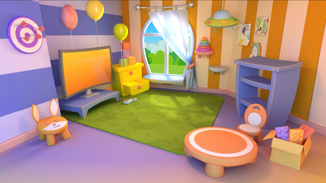 ArtStation - Toyroom-themed interior for kids education game