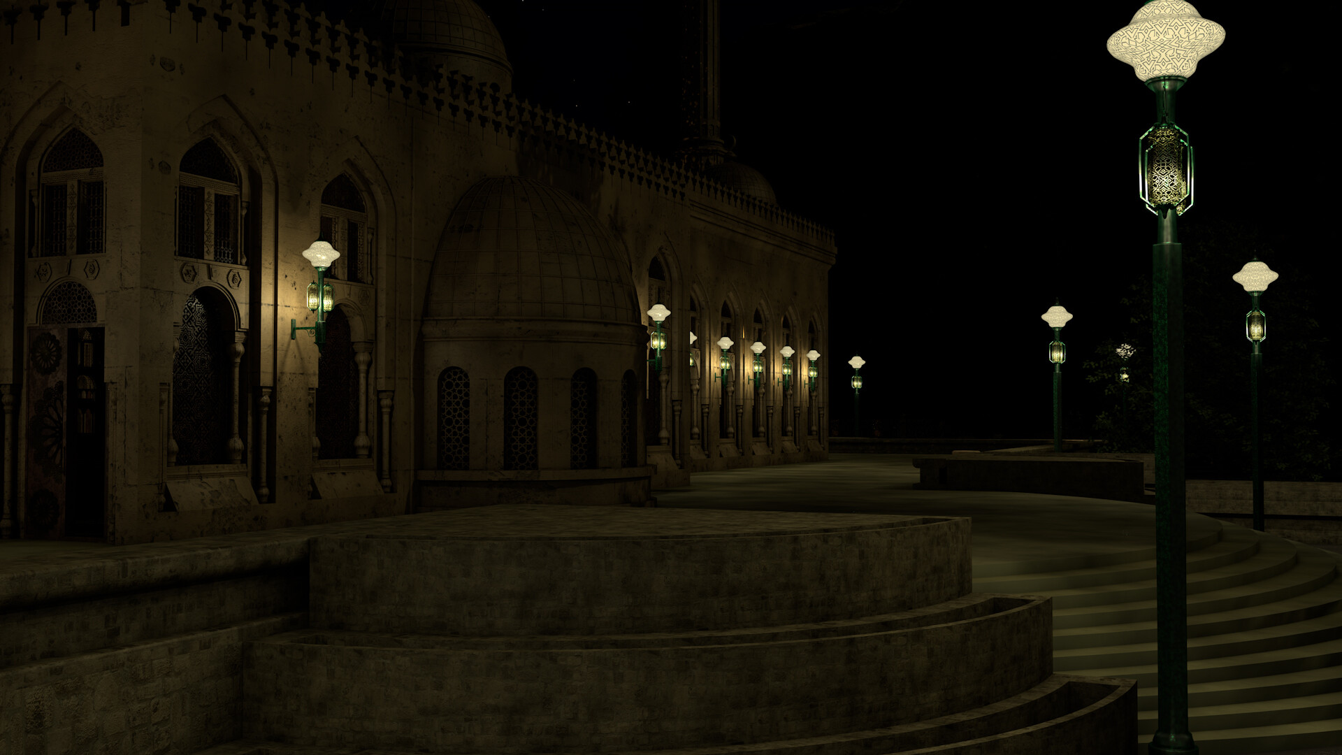 ArtStation - 3D modeling-Simulation of Al-Saleh Mosque Yemeni ...