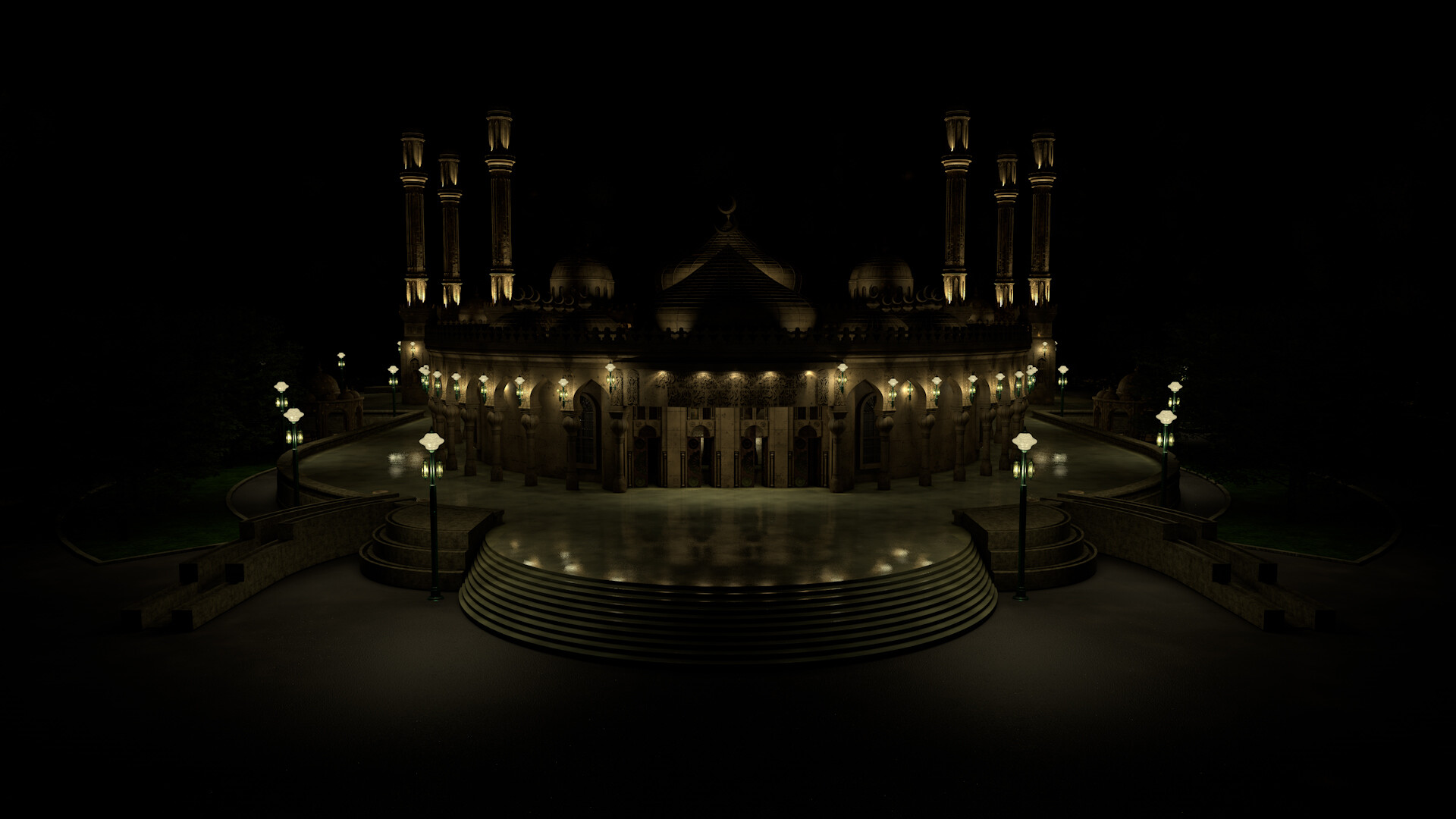 ArtStation - 3D modeling-Simulation of Al-Saleh Mosque Yemeni ...