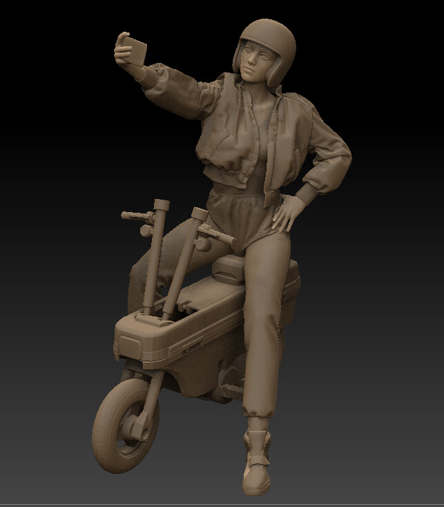 Adam Kozlowski - Honda Motocompo rider 1/12 scale