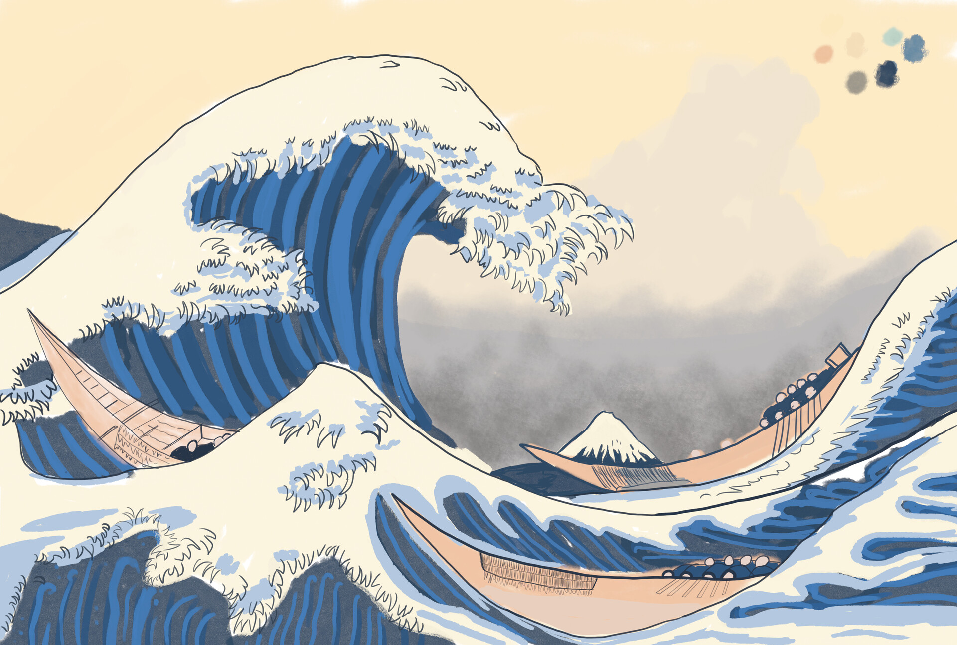 ArtStation - Digital Study of - The Great Wave of Kanagawa..