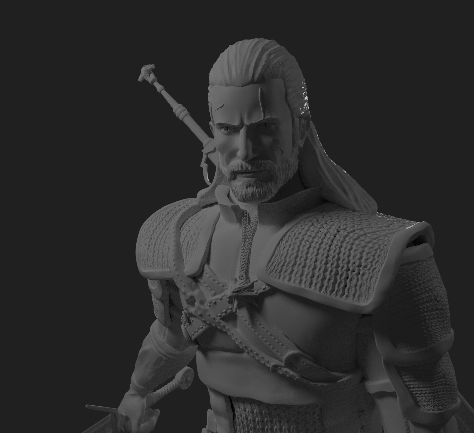 ArtStation - "The Witcher" Geralt Of Rivia ( miniature fiugure attempt)