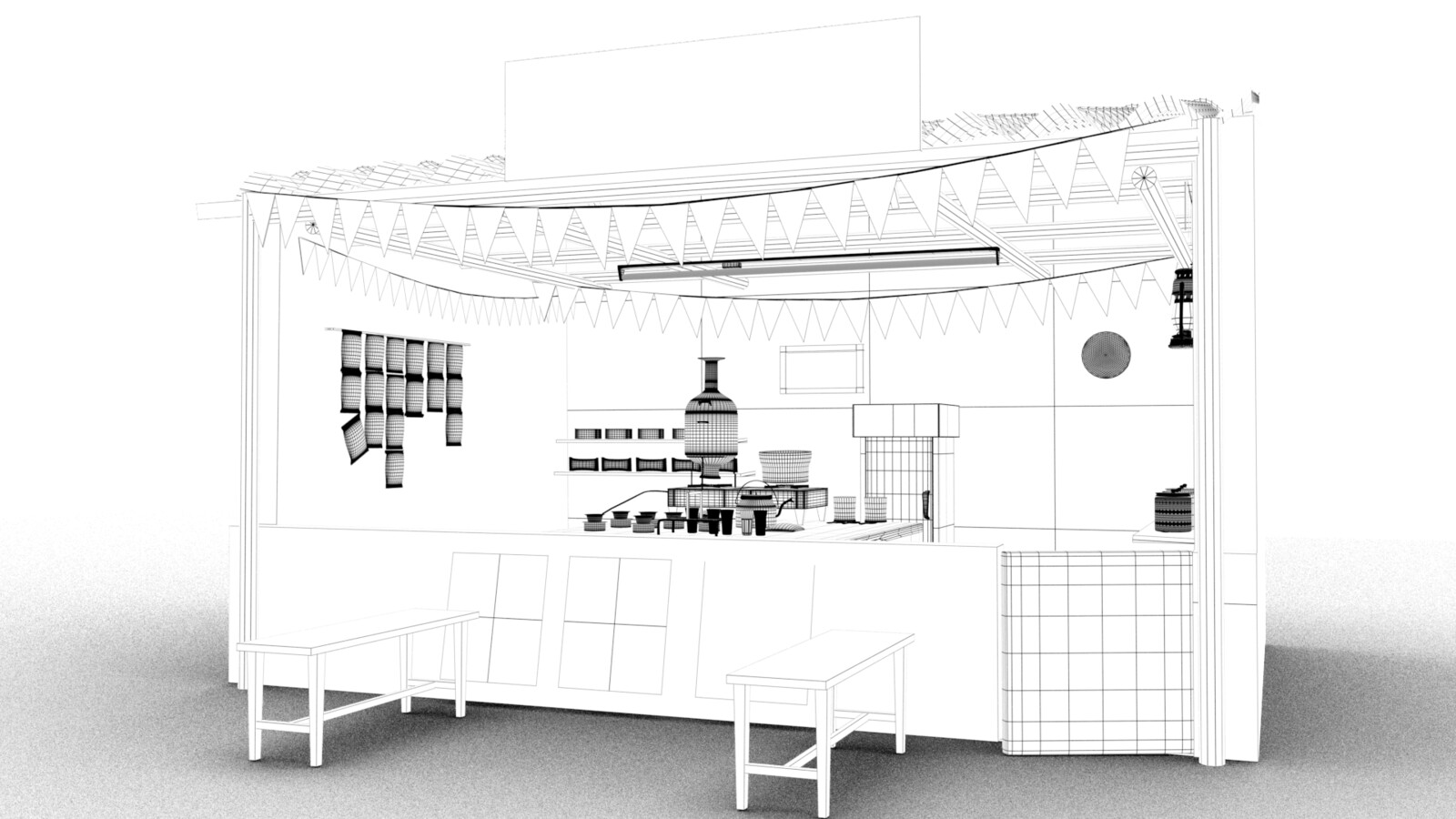 Nandakumar Krishnan - 3D set of a local tea shop in India