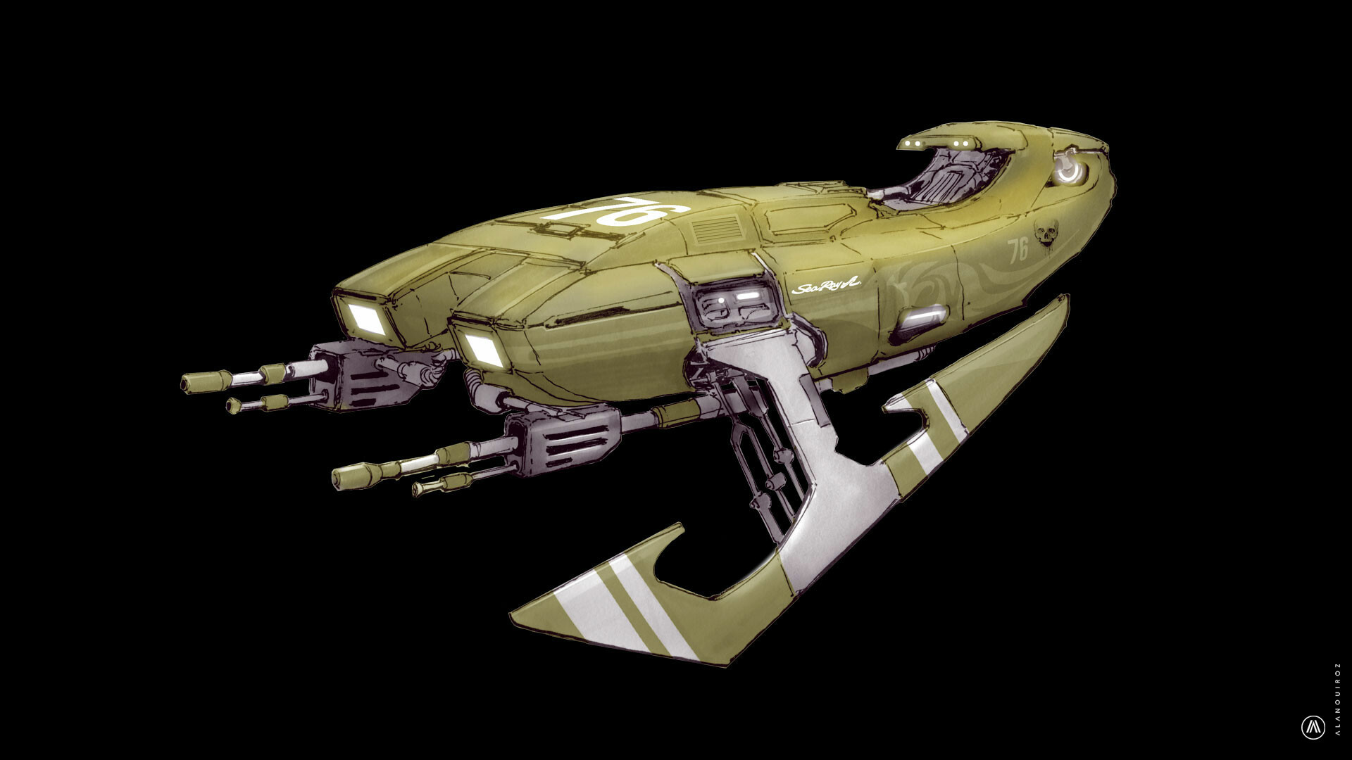 ArtStation - Hover Recon ship