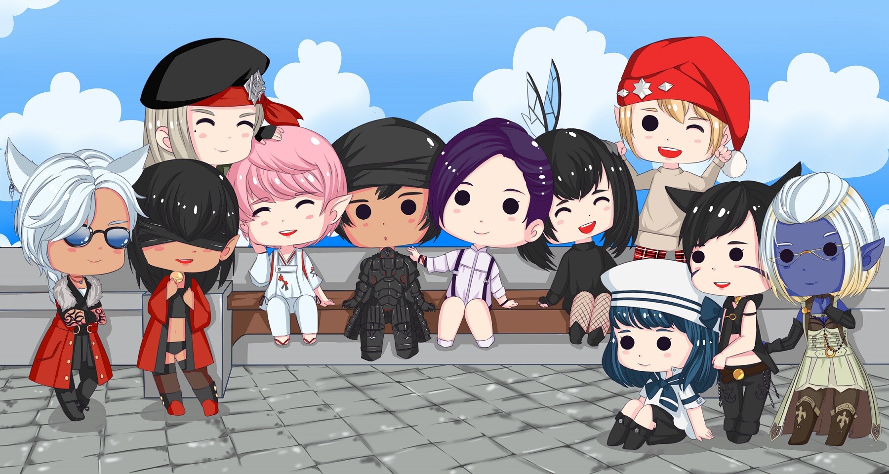 ArtStation - [Commissioned Work] Chibi FFXIV Characters