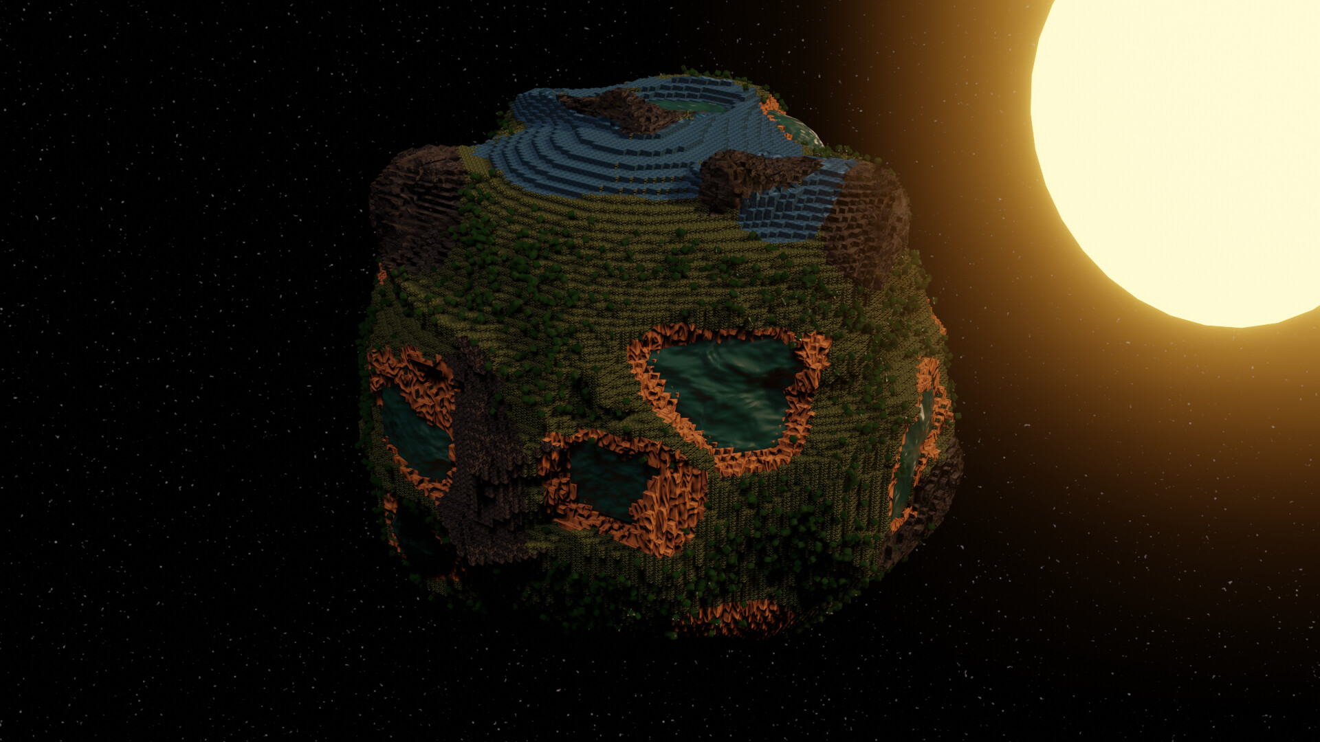 Minecraft Planet Wallpaper