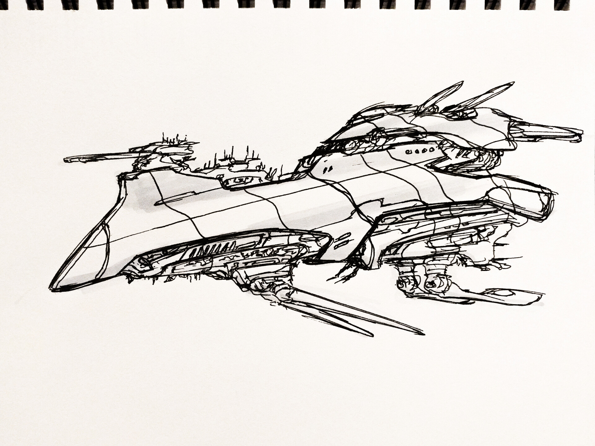 how to draw spaceship concept art