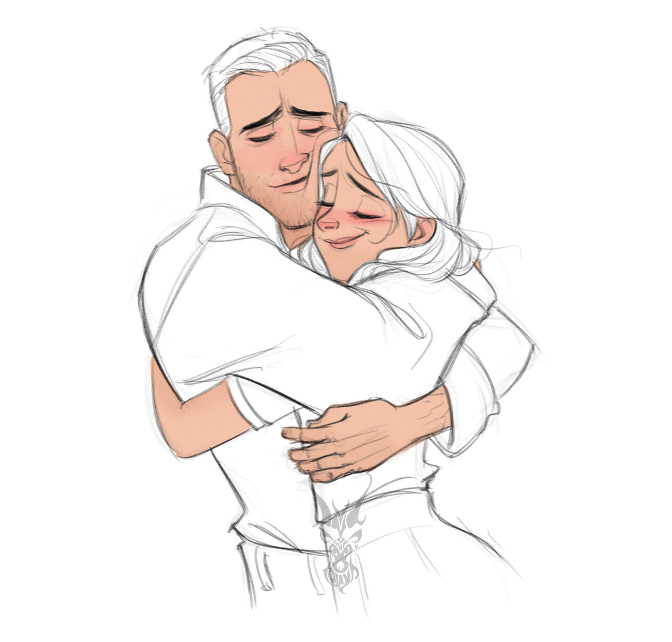couple hug reference