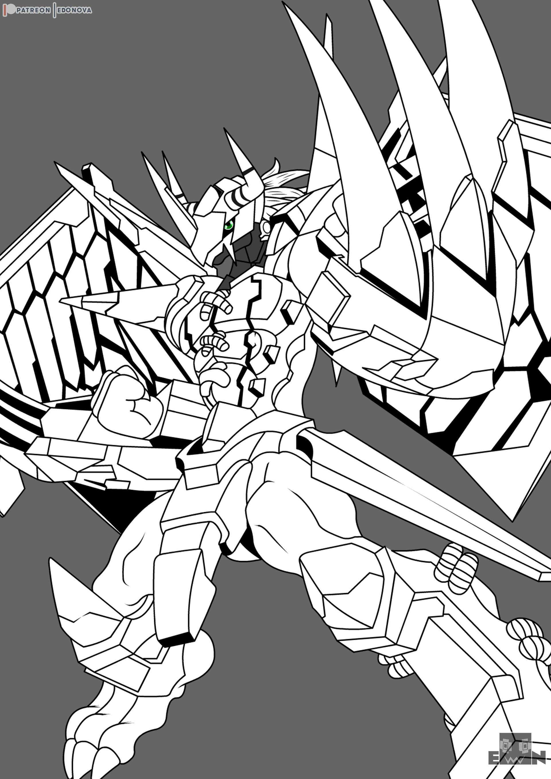 ArtStation - WarGreymon Lineart