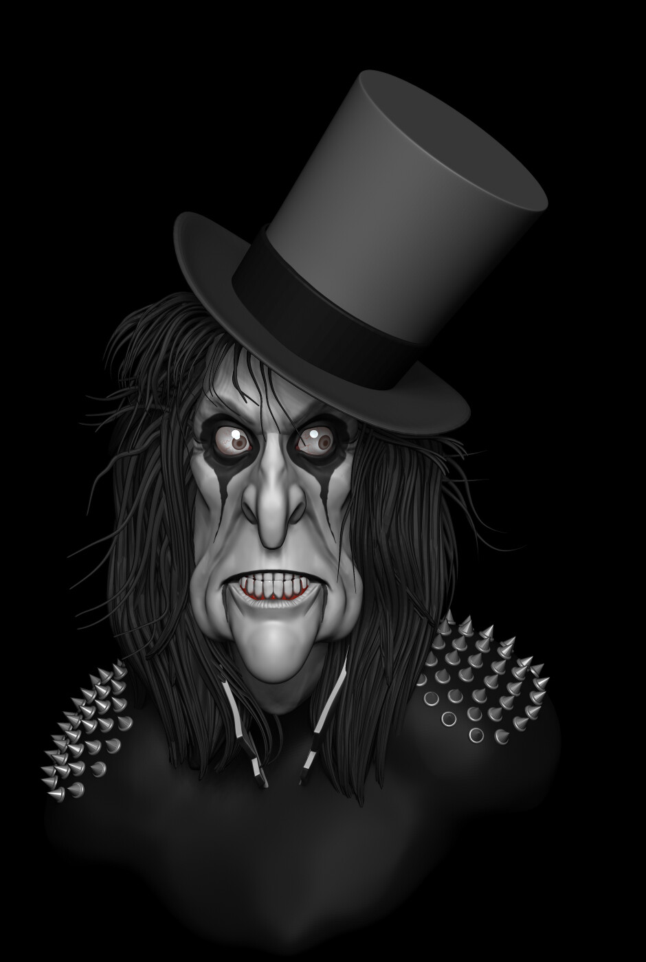 Luis Sat - Alice Cooper, fan art based on the art of tom richmond
