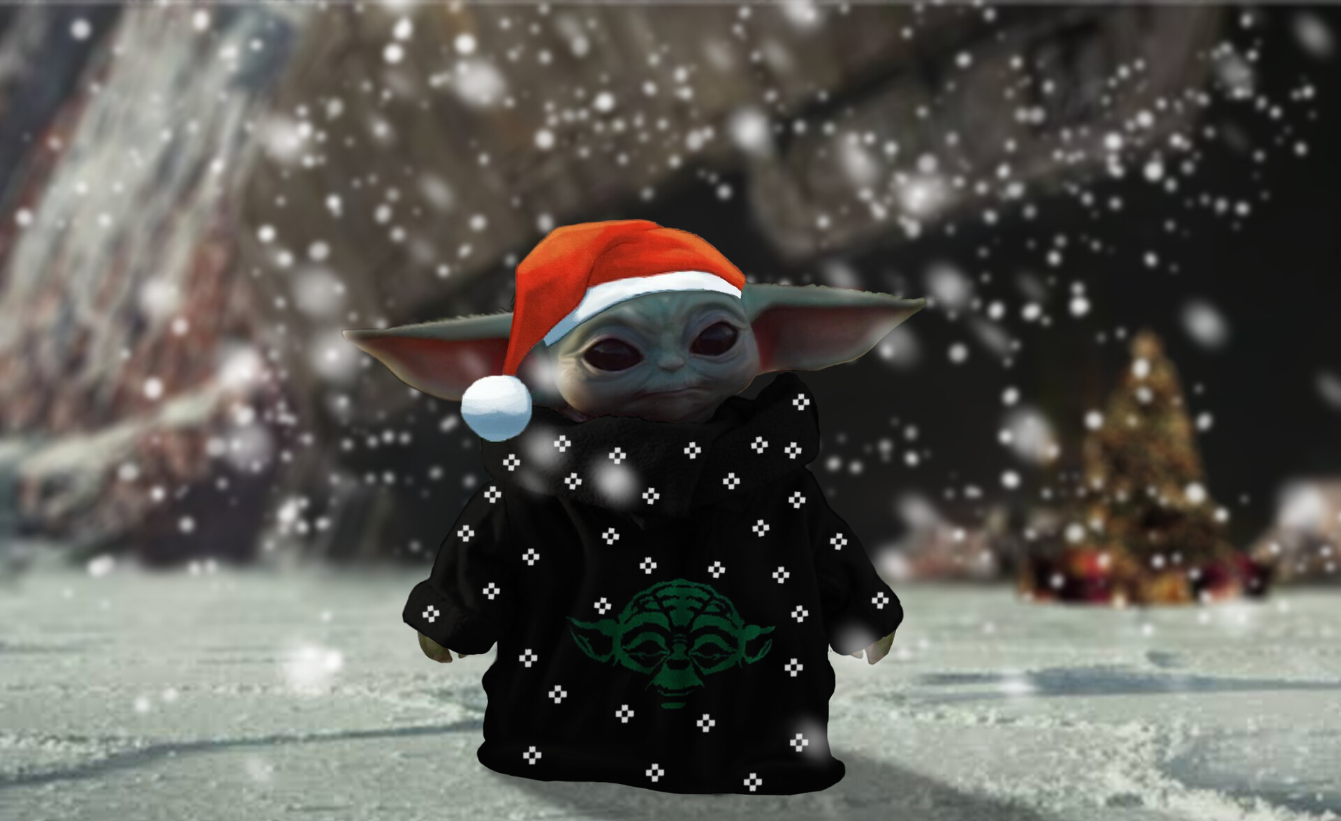 ArtStation - Baby Yoda christmas