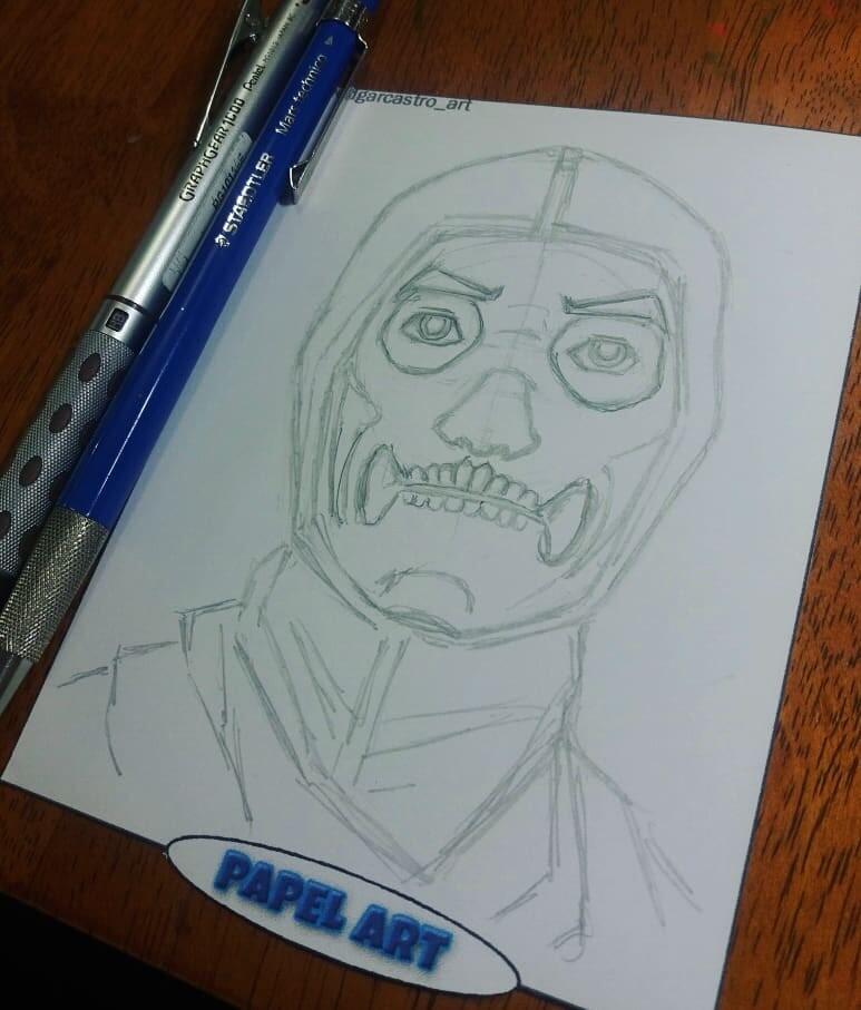 how to draw skull trooper face