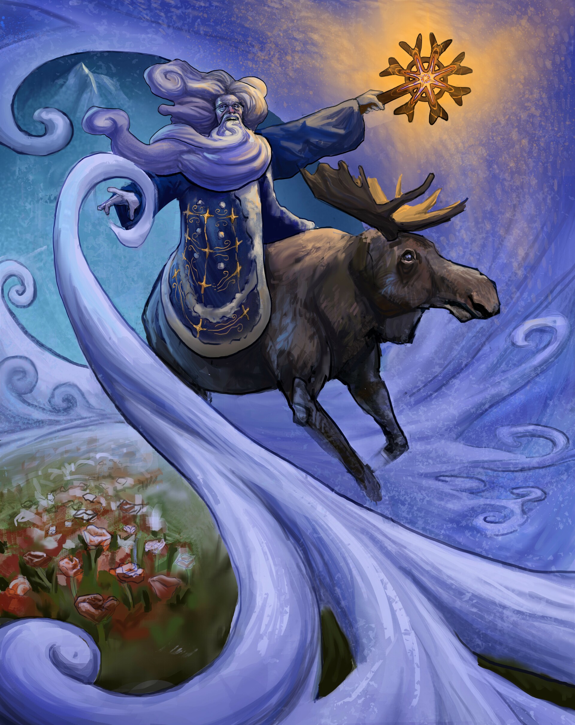 Old Man Winter Art Wholesale Yule/Winter Solstice Art Print Yule