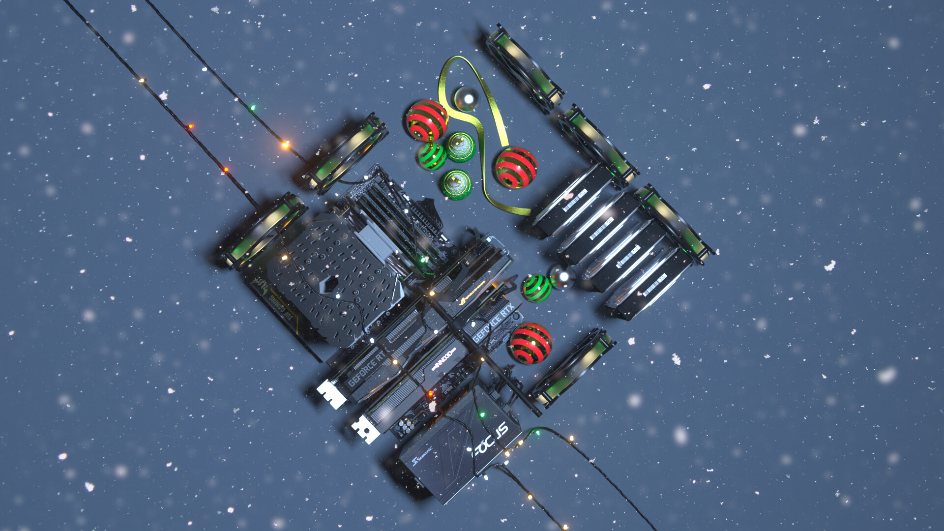 ArtStation - merry christmas computer