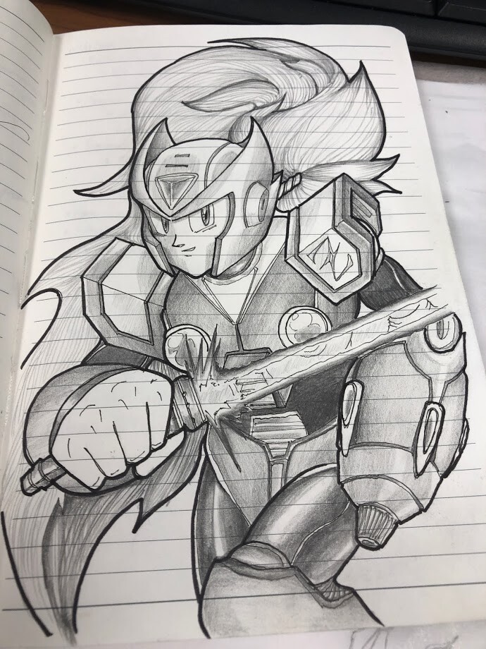 how to draw mega man zero