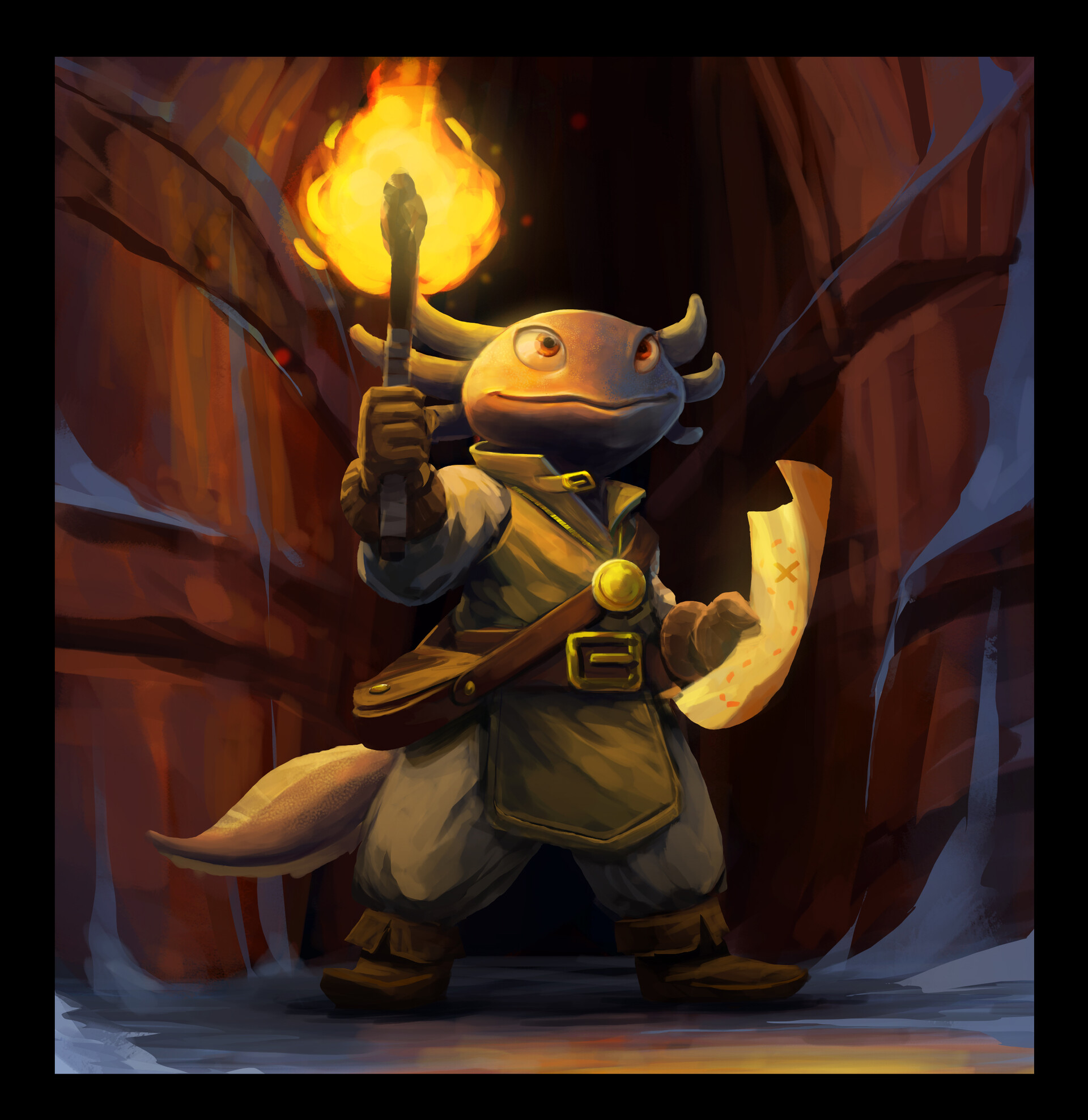 ArtStation - Axolotl Adventurer - Character Design Challenge
