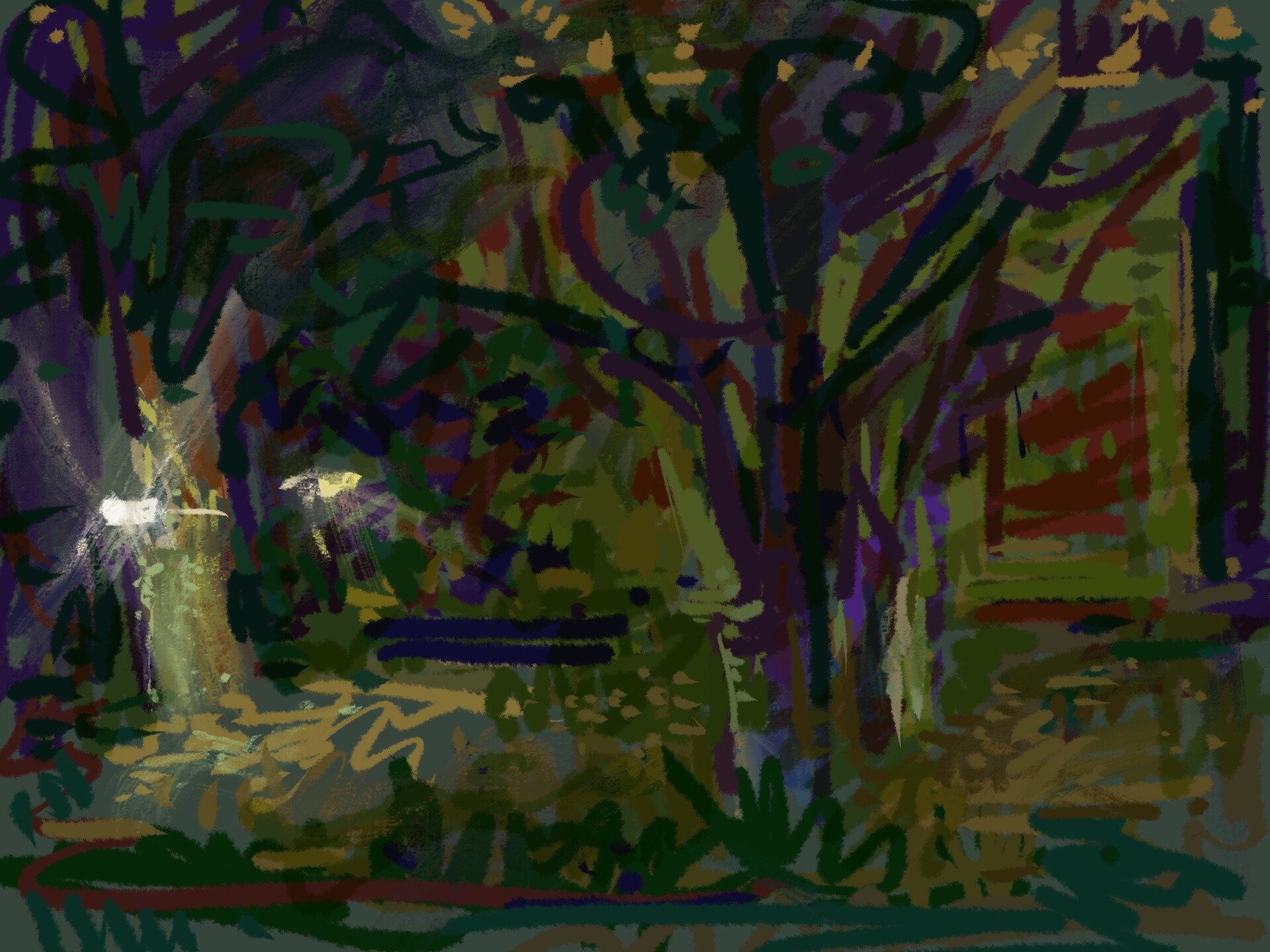 ArtStation - Midnight Landscape Sketch