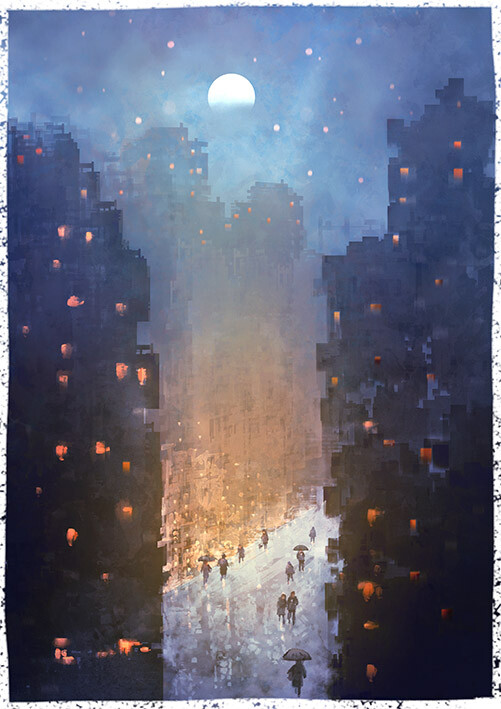 ArtStation - moonlight sketch...