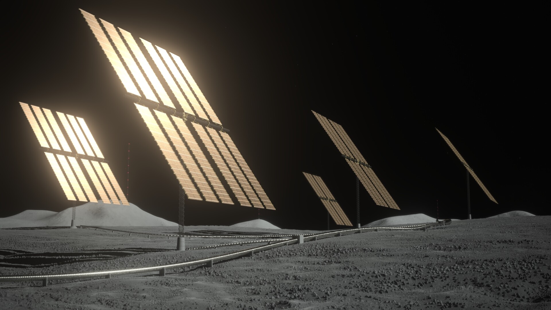 ArtStation - moon solar farm