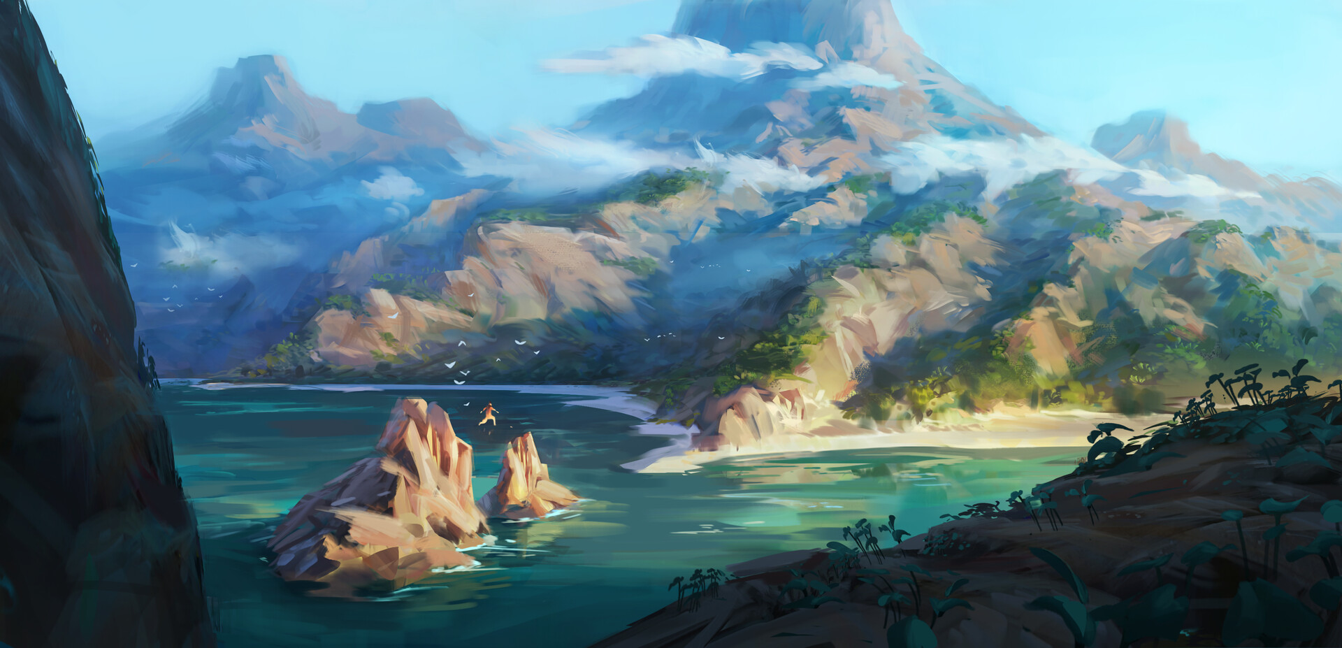 ArtStation - Tropic mountain