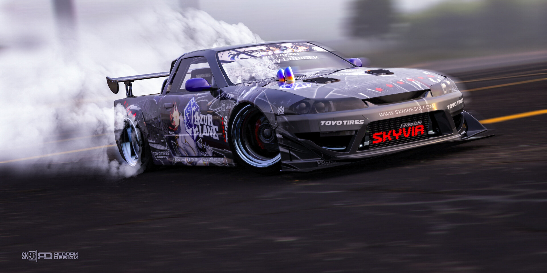 ArtStation - Nissan Skyvia ute (skyline r34 X nissan s15) takao livery