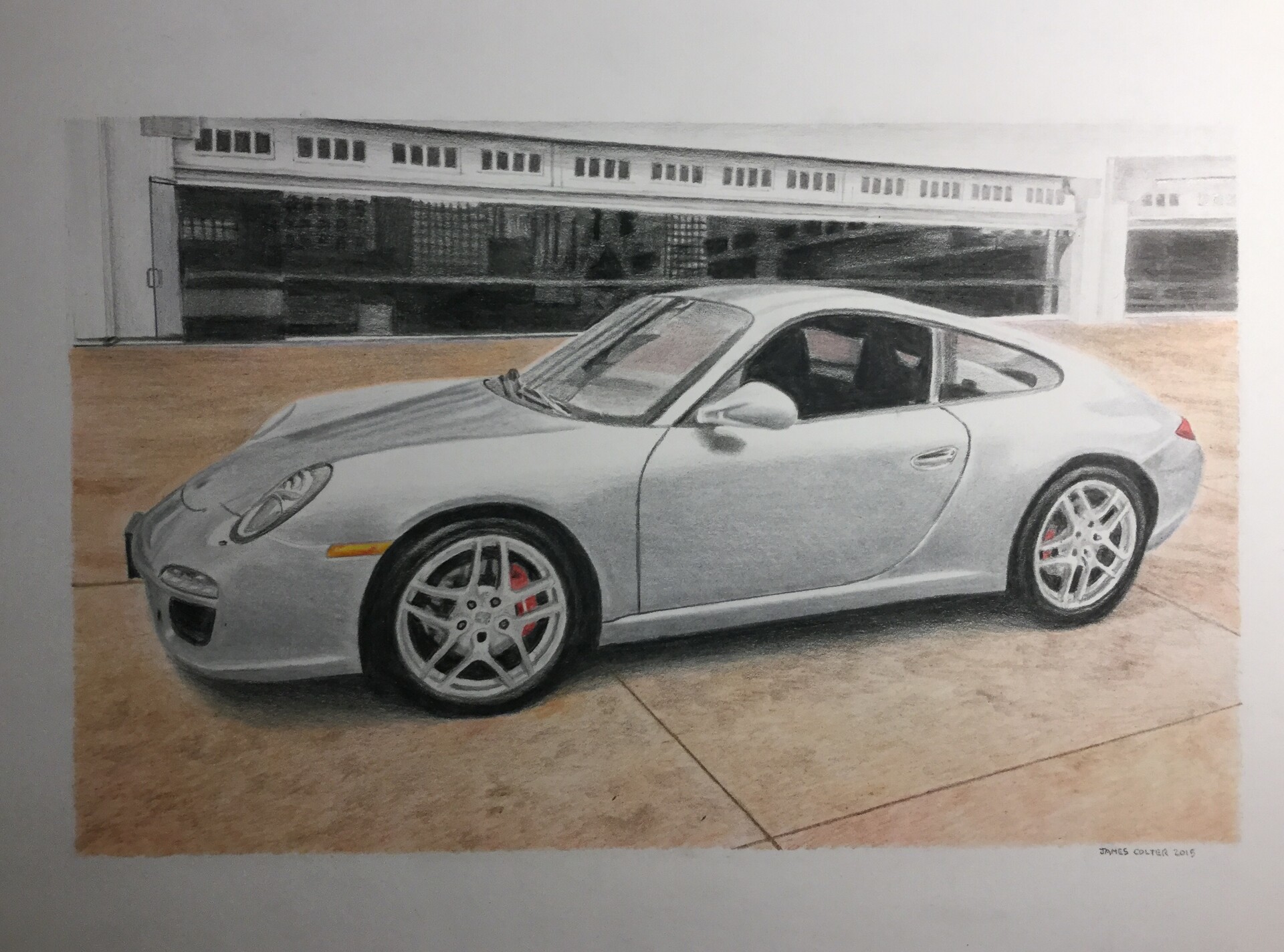 ArtStation - Pencil crayon of a Porsche