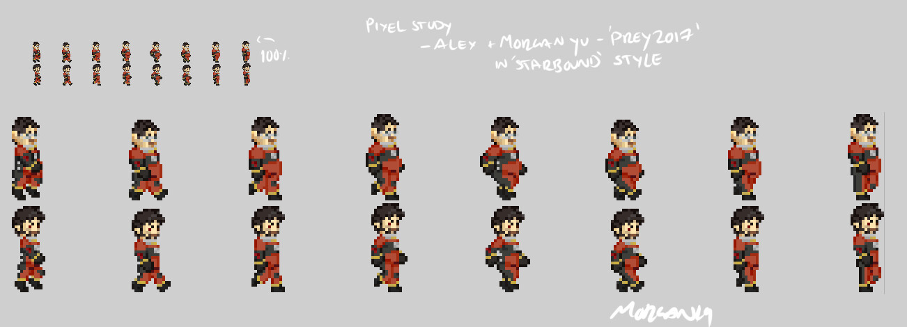 ArtStation - Sprite Study #1 - Alex & Morgan Yu (Prey2017) but Starbound