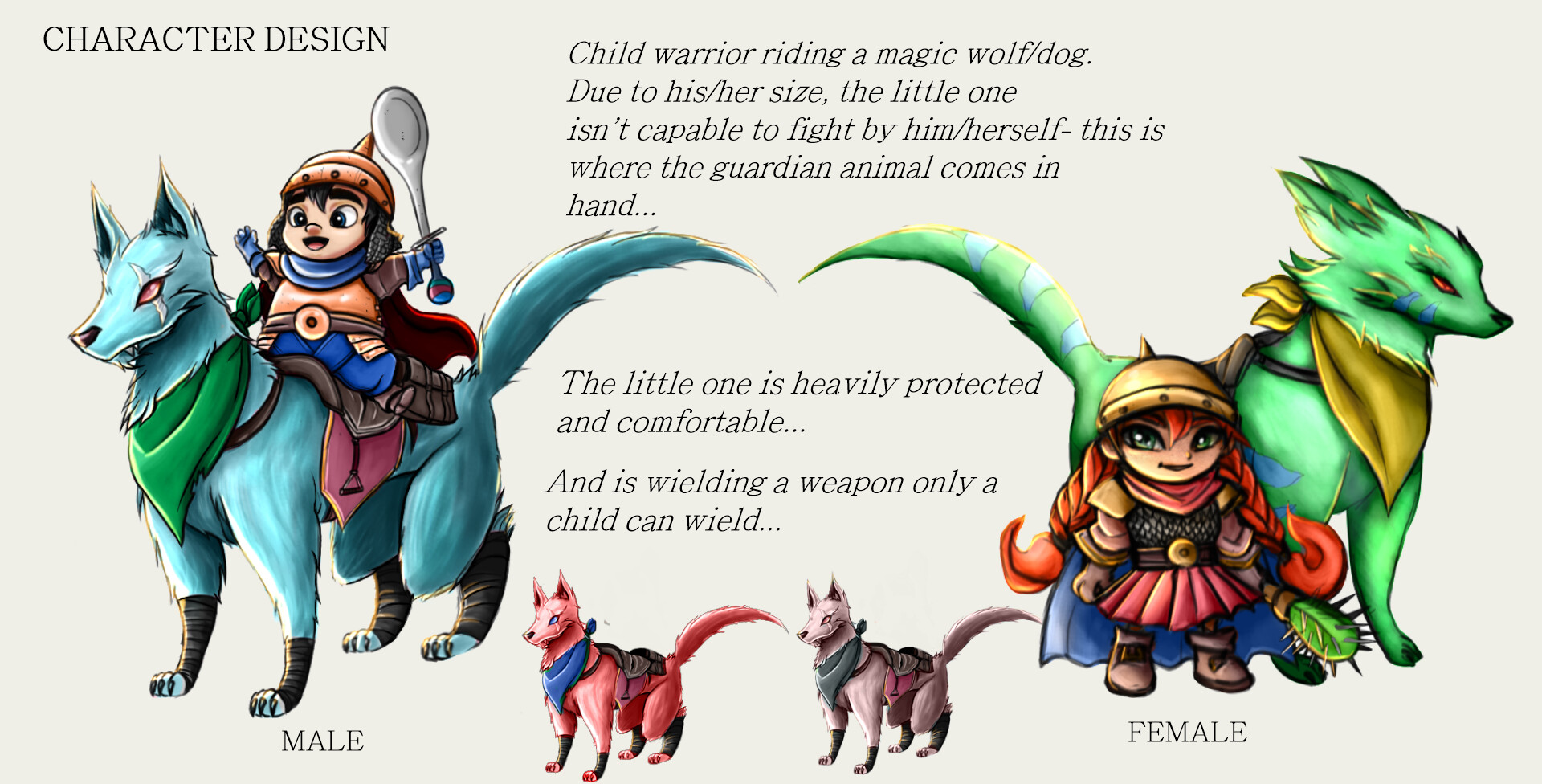 ArtStation - Fantasy kid-warriors design