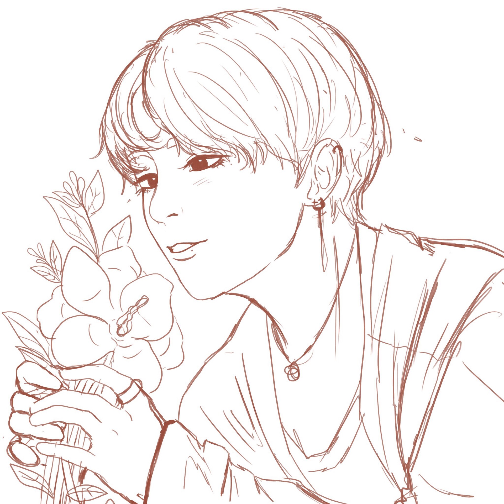 kim taehyung coloring pages
