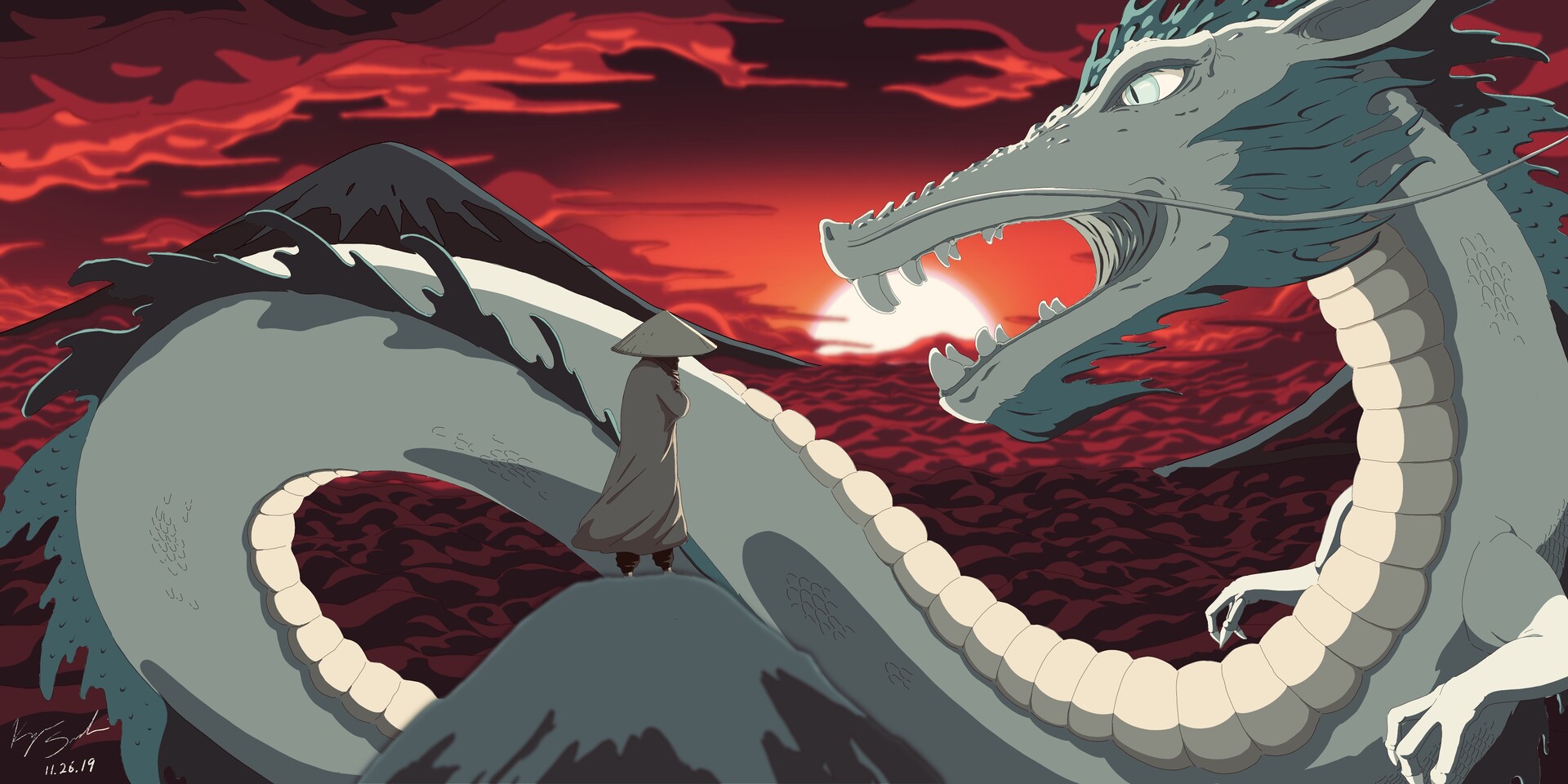 ArtStation - Dragon Rising from the Earth