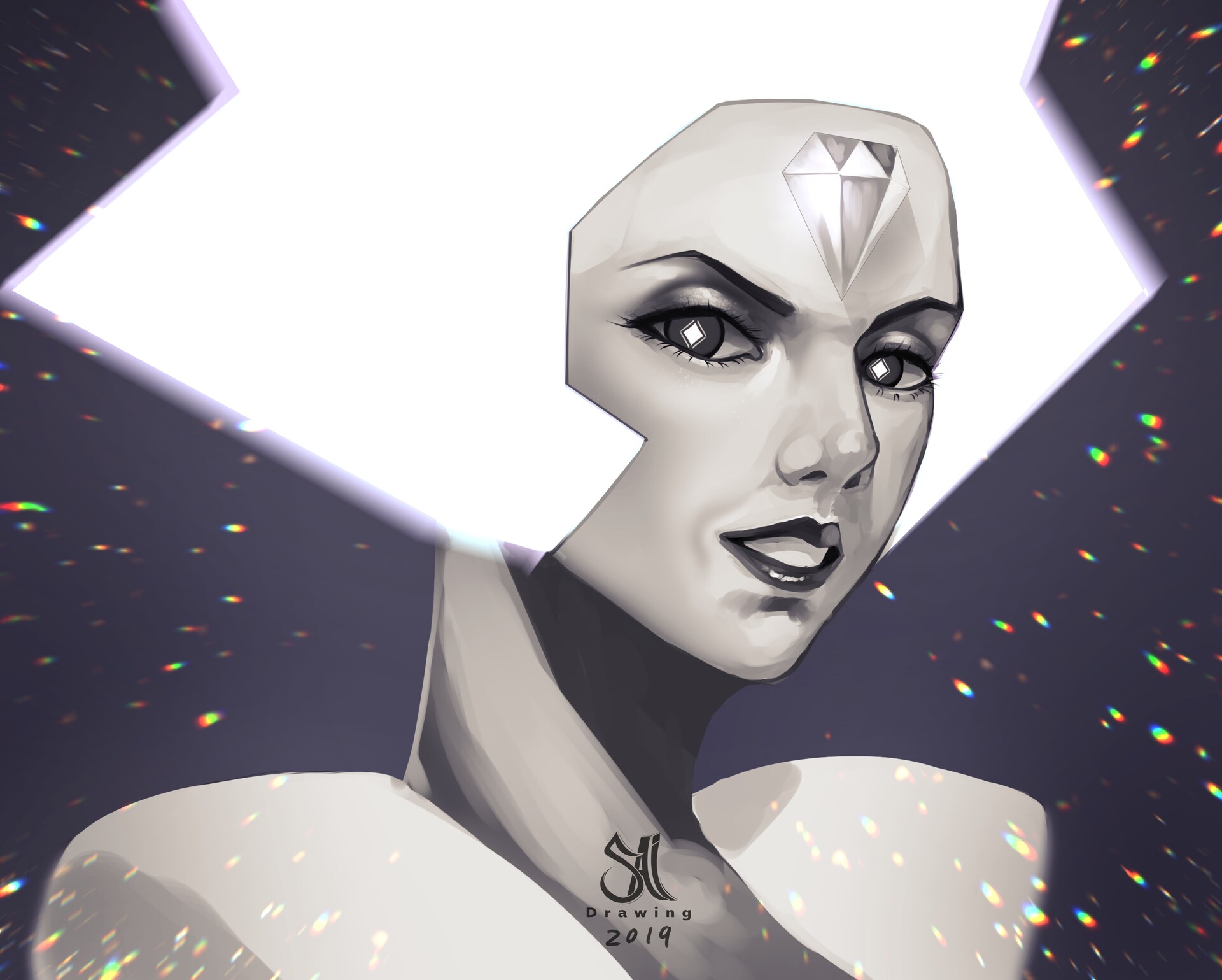 how to draw white diamond su