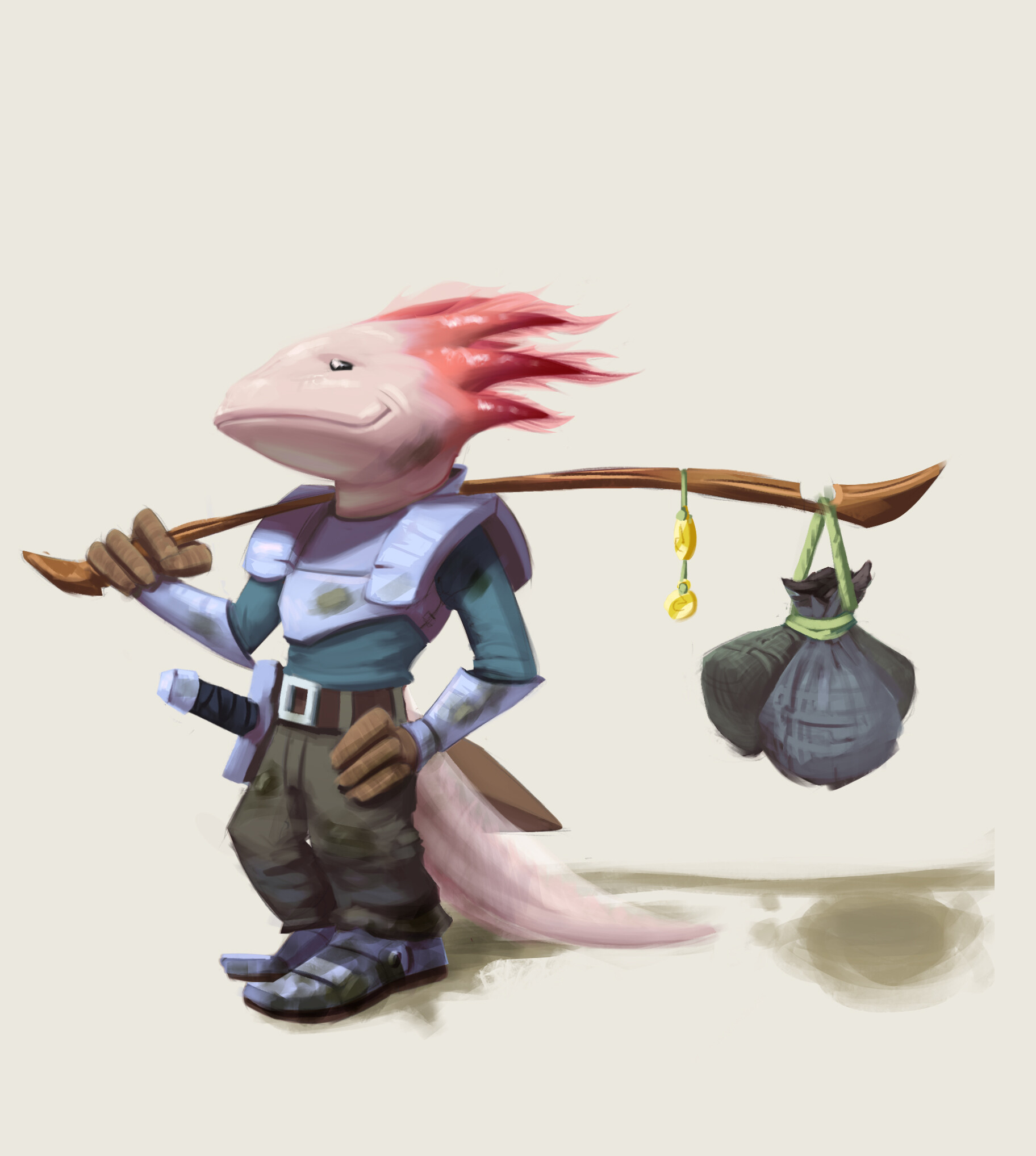 ArtStation - Axolotl Adventurer, Wellington Passoni