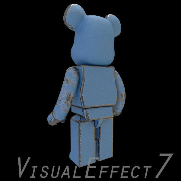 visualeffect 7 - Old Metal Blue BearBrick 3D model