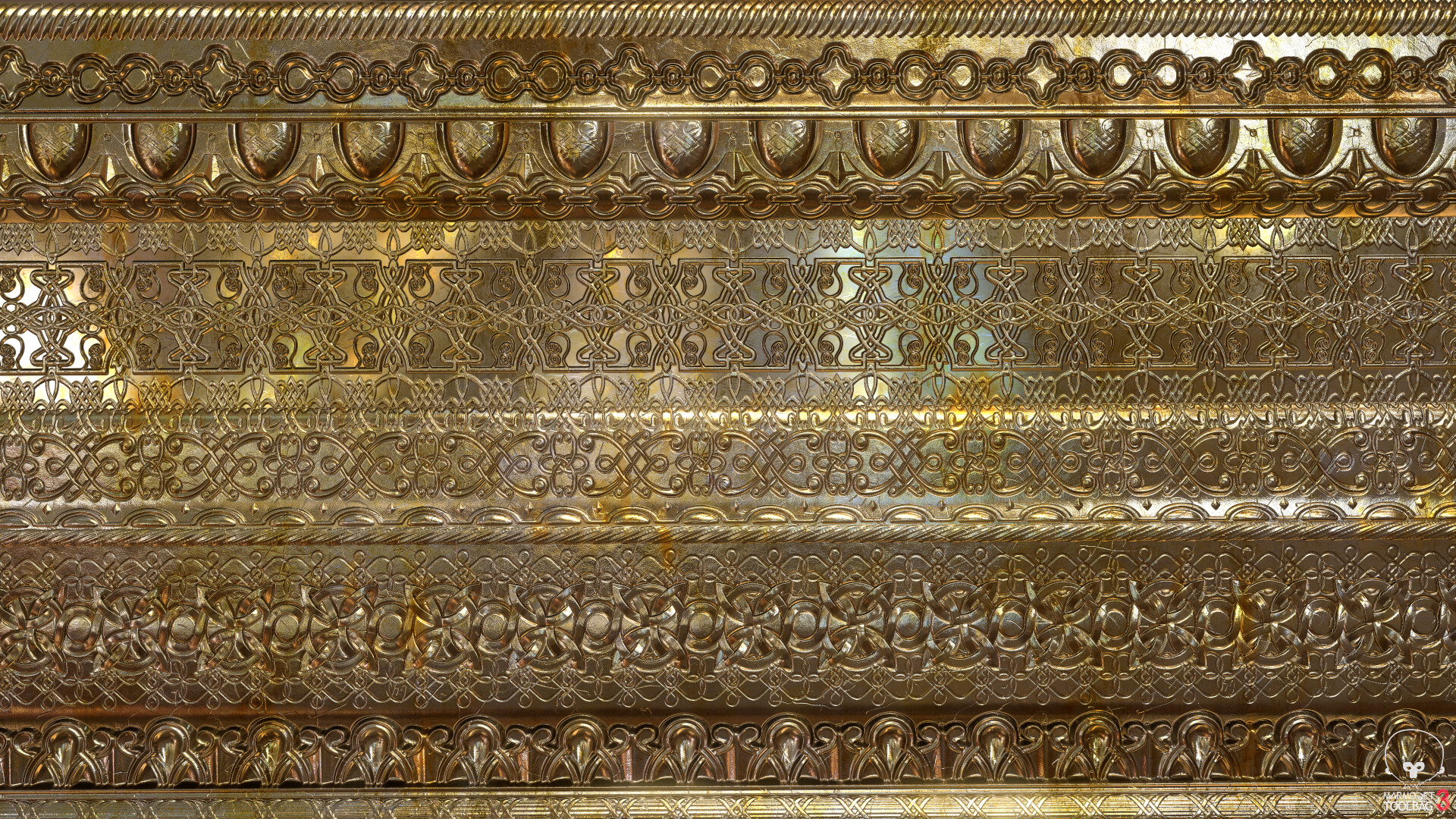 Bo Williams - Aged Royal Golden Trim Sheet - Substance Designer Material