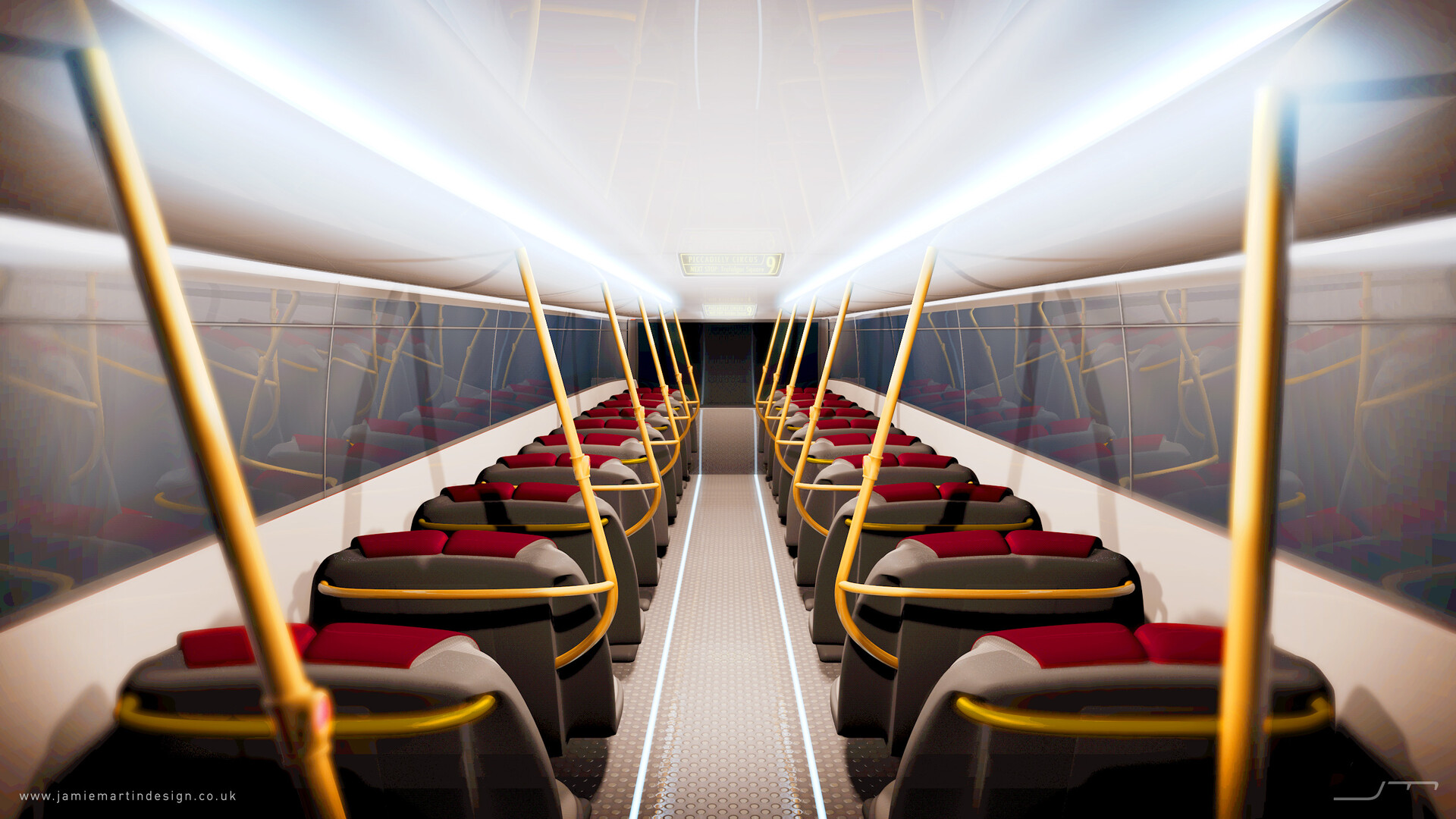 Jamie Martin - 'London Navigator' - bus design (interiors & video)