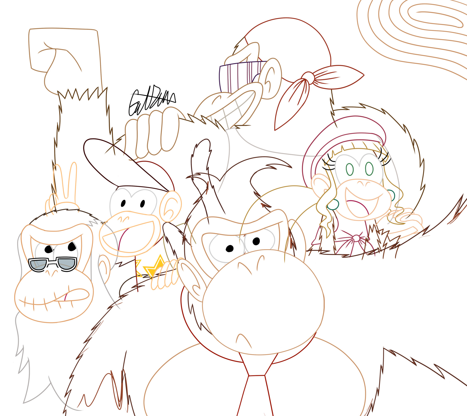 donkey kong country coloring pages