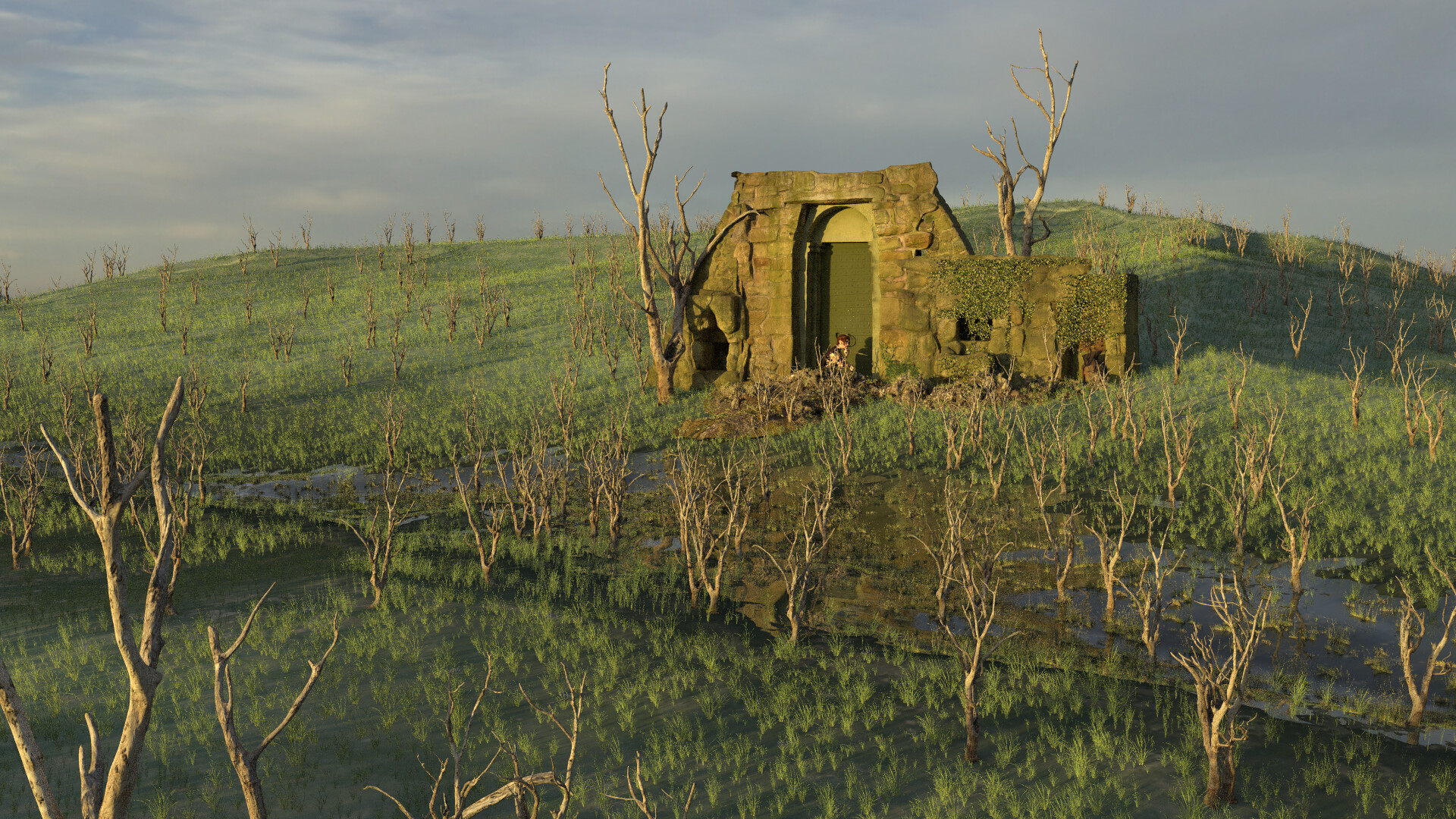 T. S. "Tabby" Bragg - Temple Ruins (sketches and explorations)