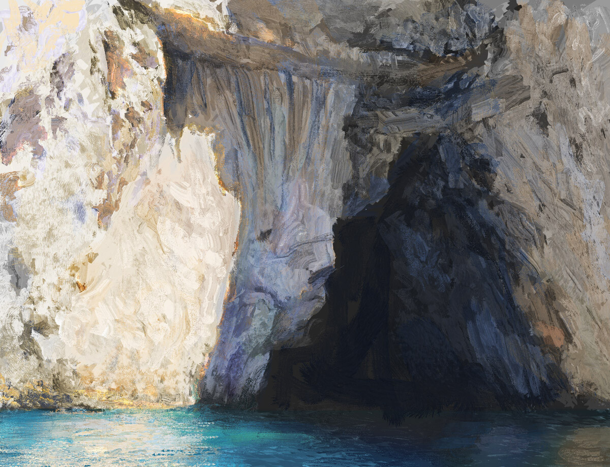 ArtStation - Sea cave study